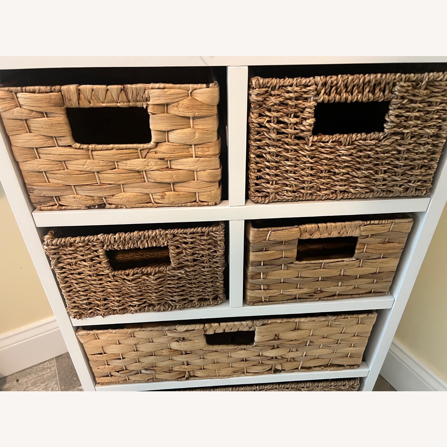 White & Wicker 9-Drawer Storage Unit - AptDeco
