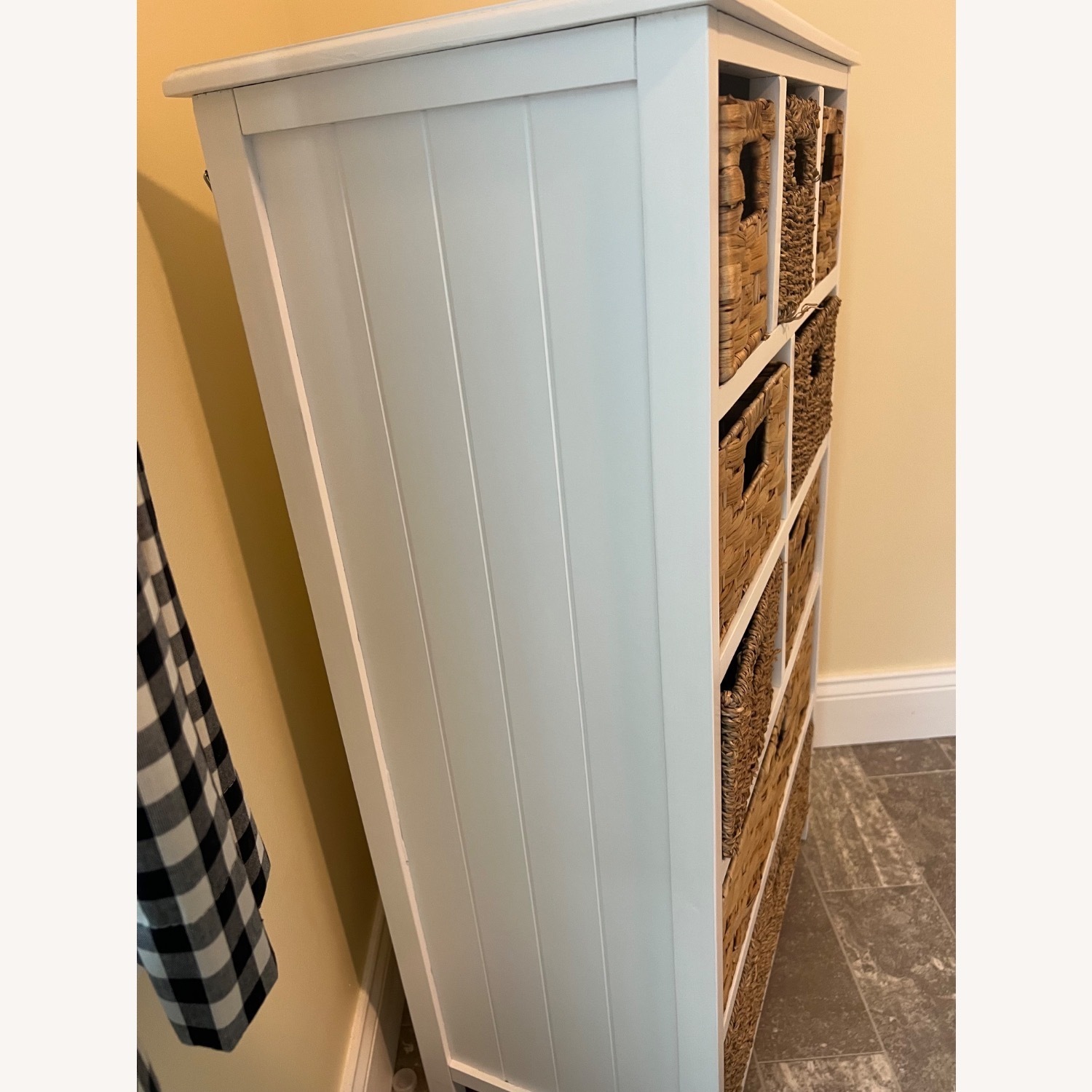 White & Wicker 9-Drawer Storage Unit - AptDeco