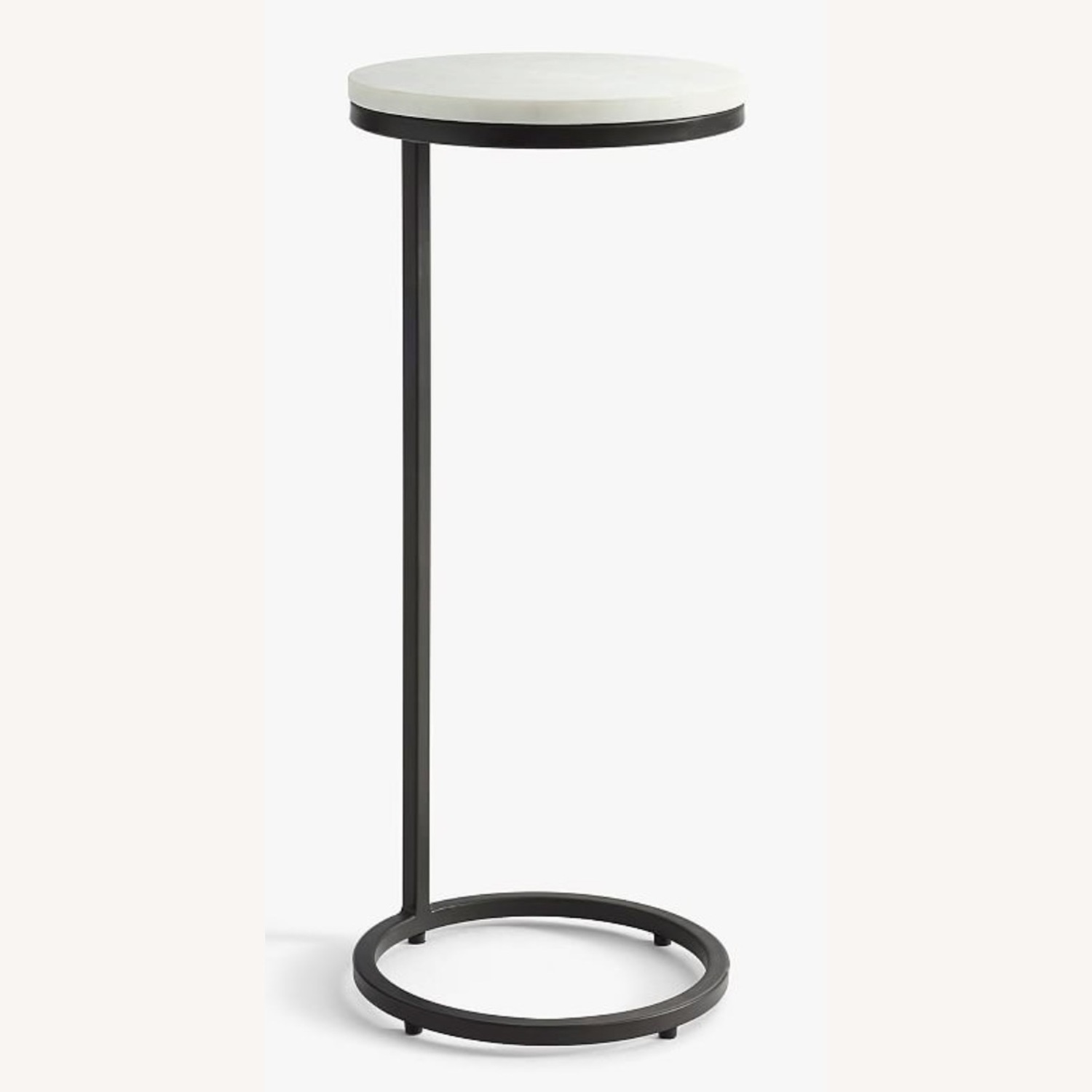 Pottery Barn Delaney Round Marble Side Table - AptDeco