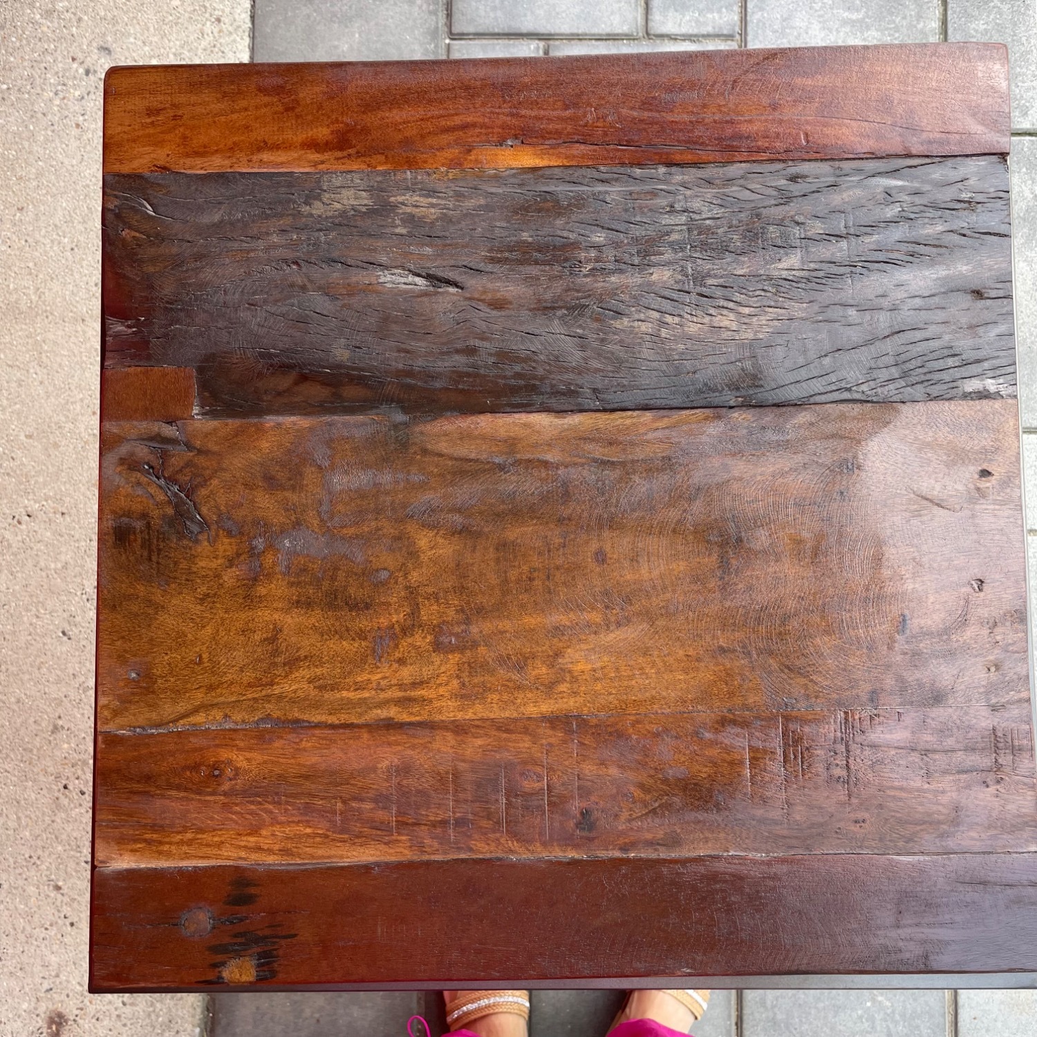 Rustic Timber Side Table - AptDeco