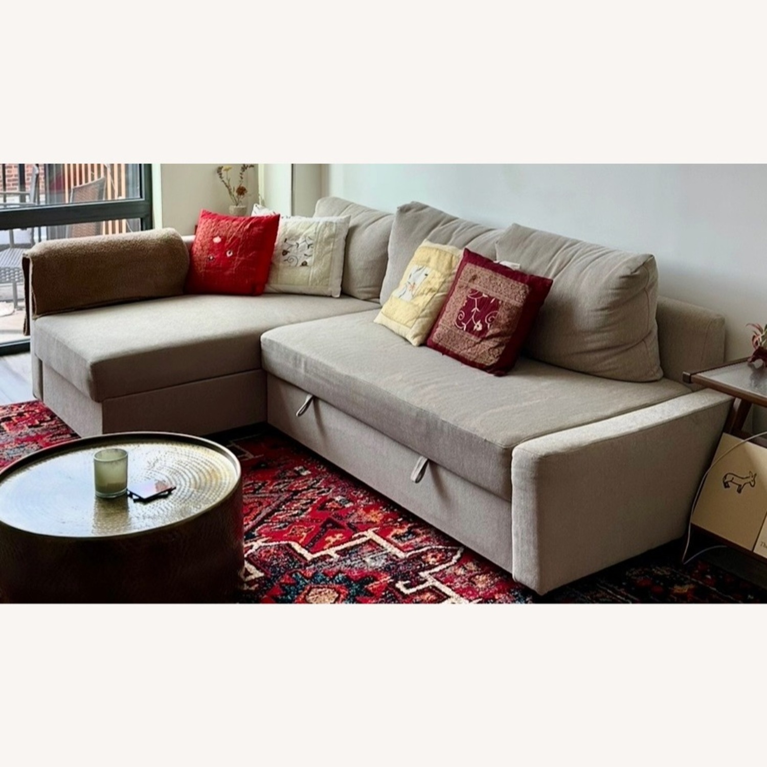 IKEA Sectional Pull Out Couch with Storage - AptDeco