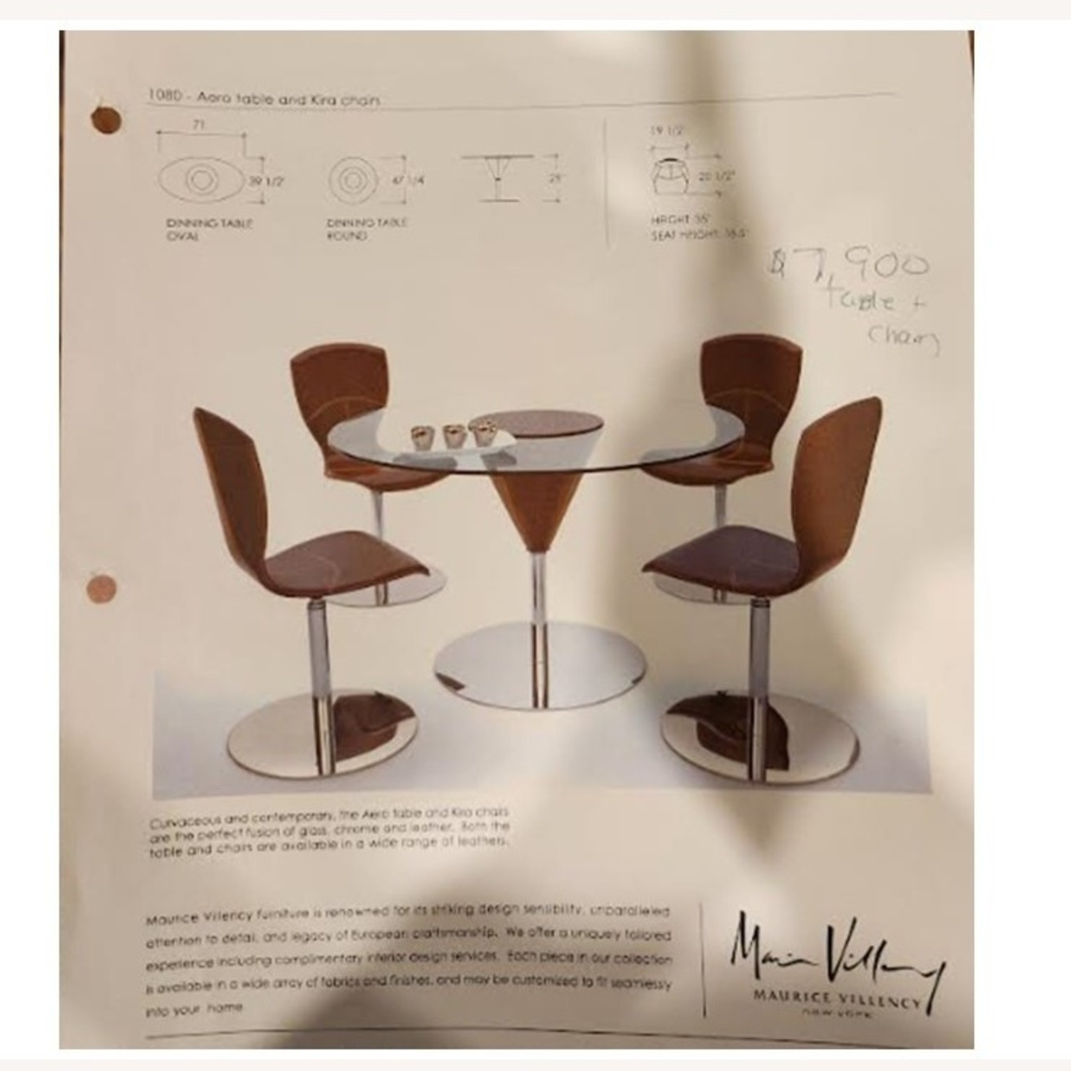 Maurice Villency Contemporary Dining Set - AptDeco