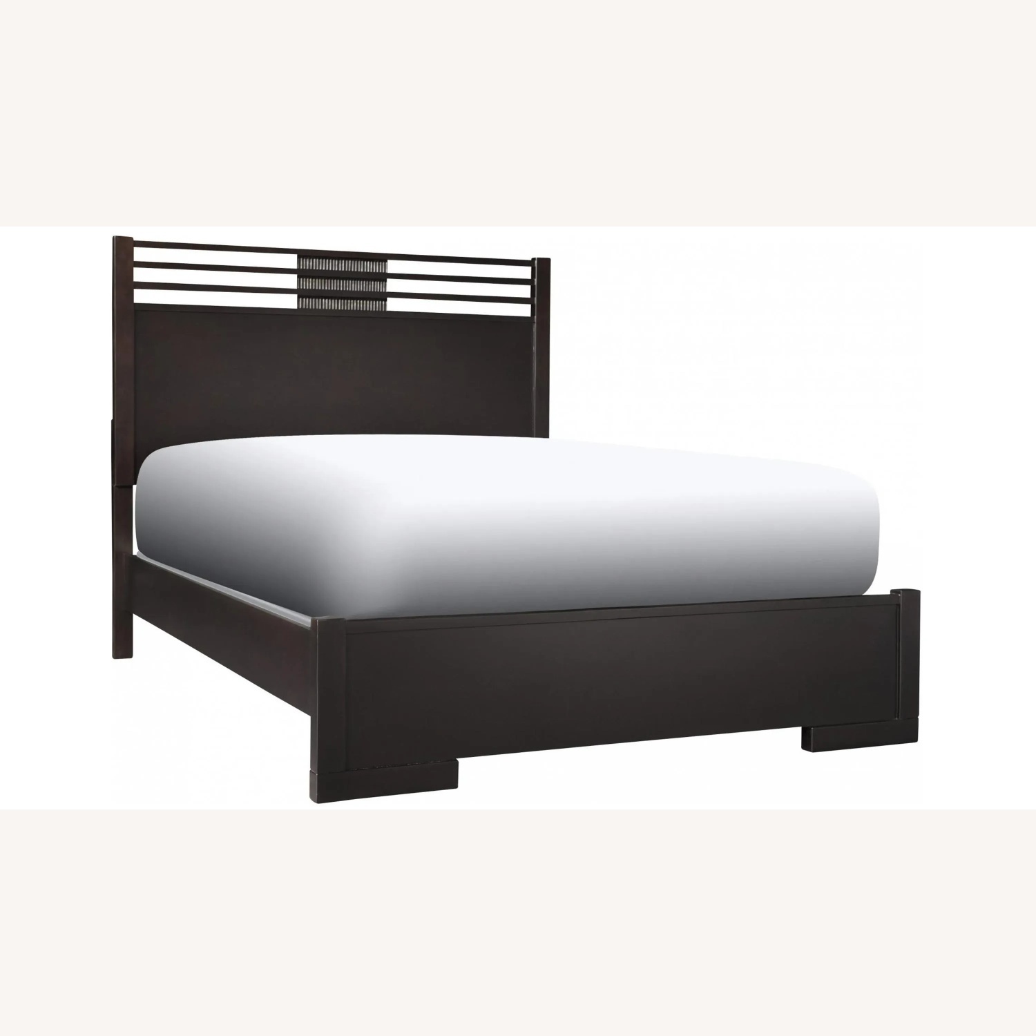 Queen Sized Black Wood Platform Bed - AptDeco