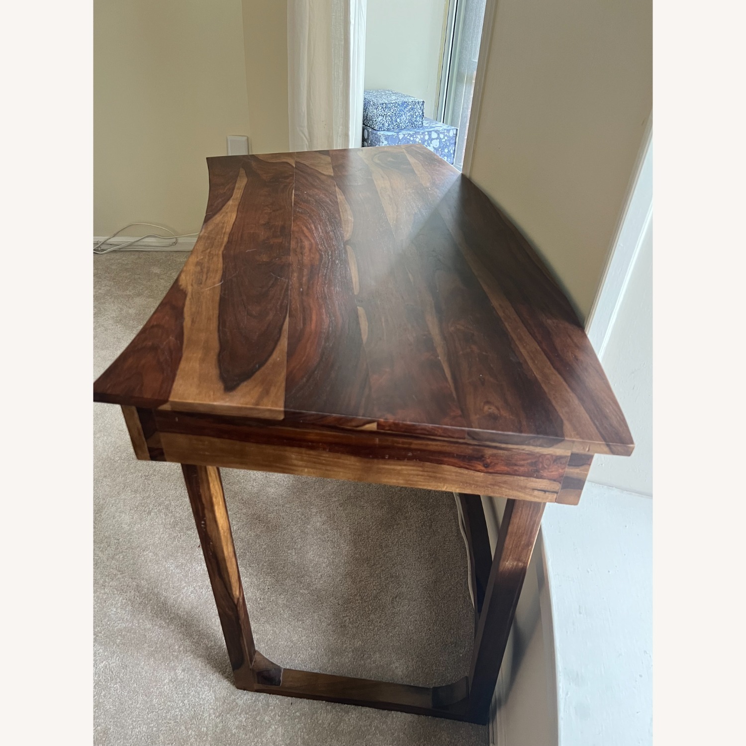 Grandin Road Lincoln Sheesham Curved Desk - AptDeco