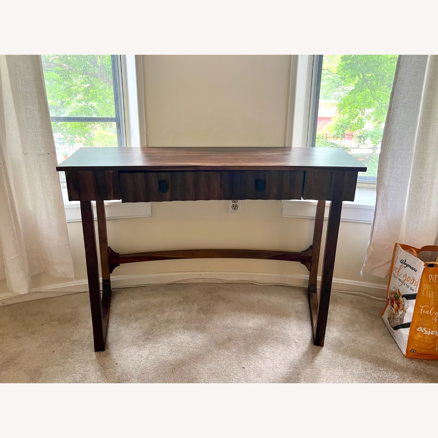 Grandin Road Lincoln Sheesham Curved Desk - AptDeco