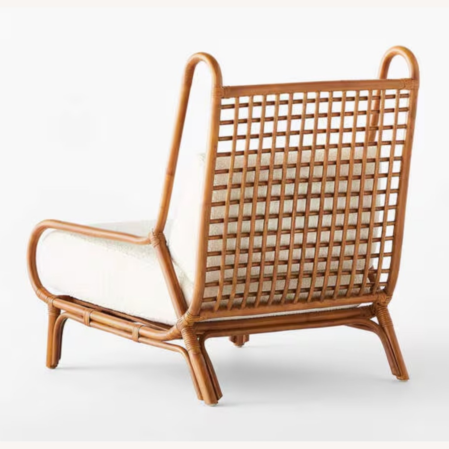 CB2 Ouen Rattan and Boucle Lounge Chair - AptDeco
