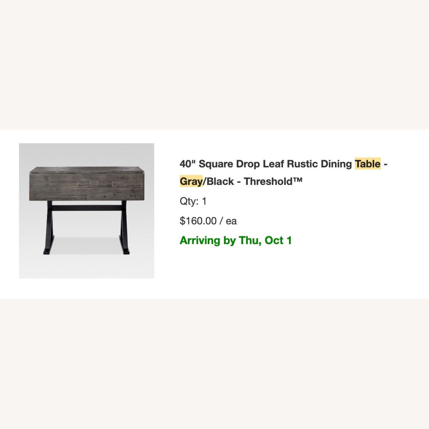 Target Leaf Rustic Dining Table - Gray/Black - AptDeco