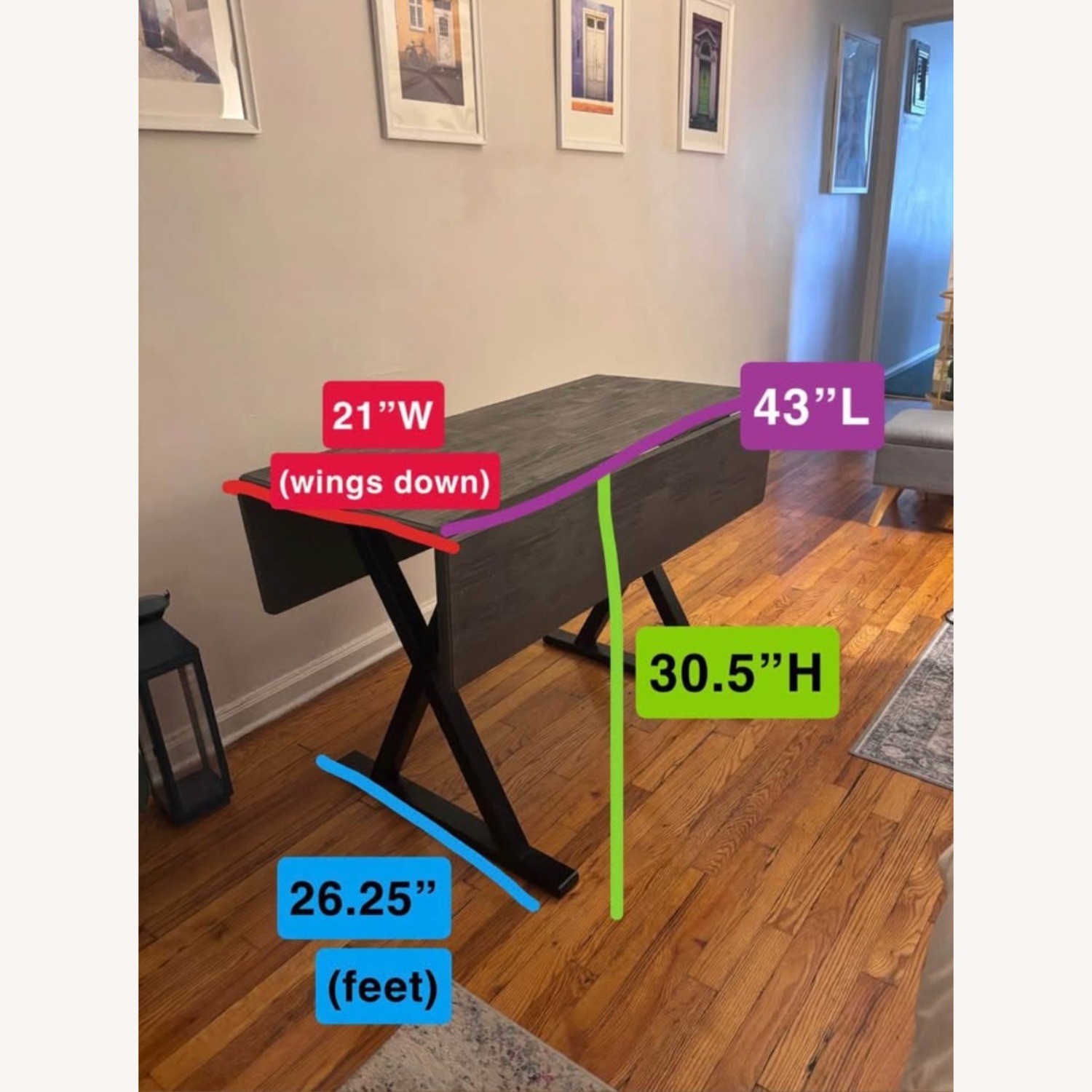 Target Leaf Rustic Dining Table - Gray/Black - AptDeco