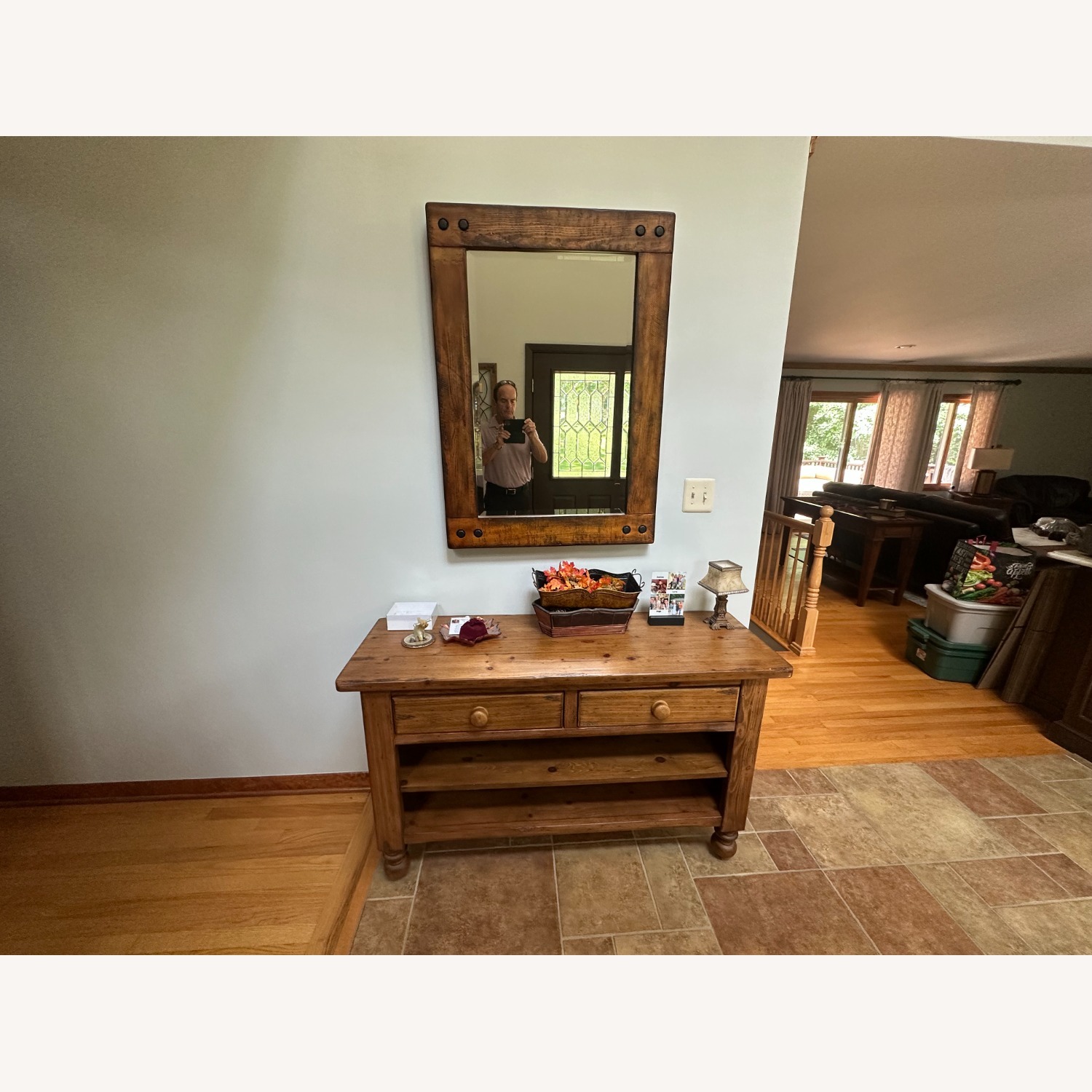 Pottery Barn Entry Table and Mirror - AptDeco