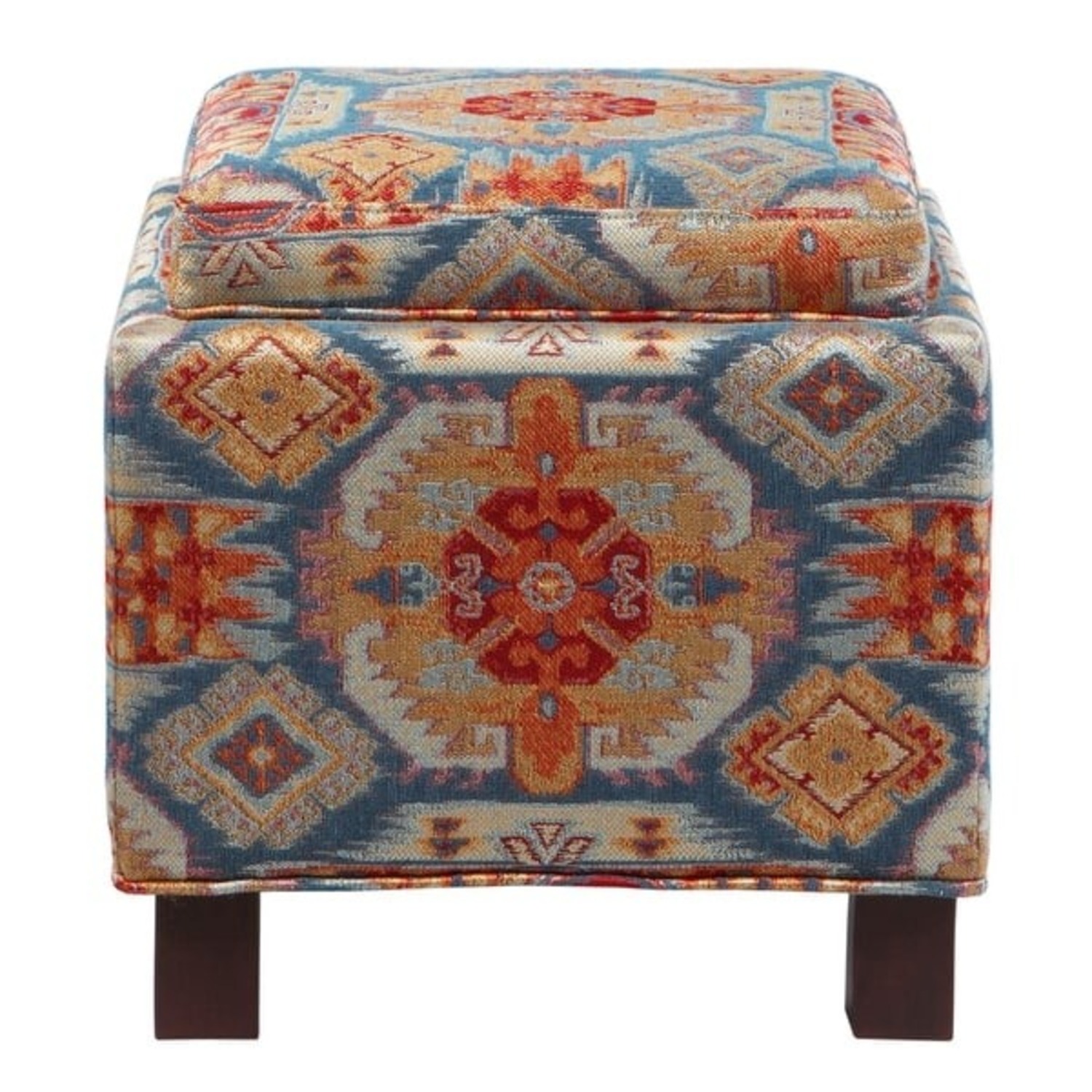 Shelley Square Storage Ottoman with Pillows Cases - AptDeco