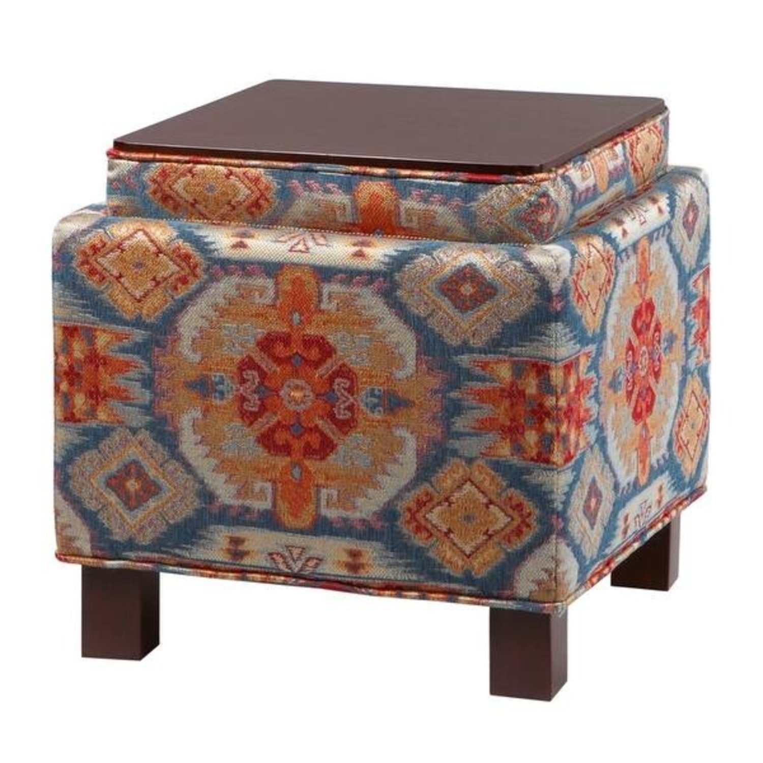 Shelley Square Storage Ottoman with Pillows Cases - AptDeco