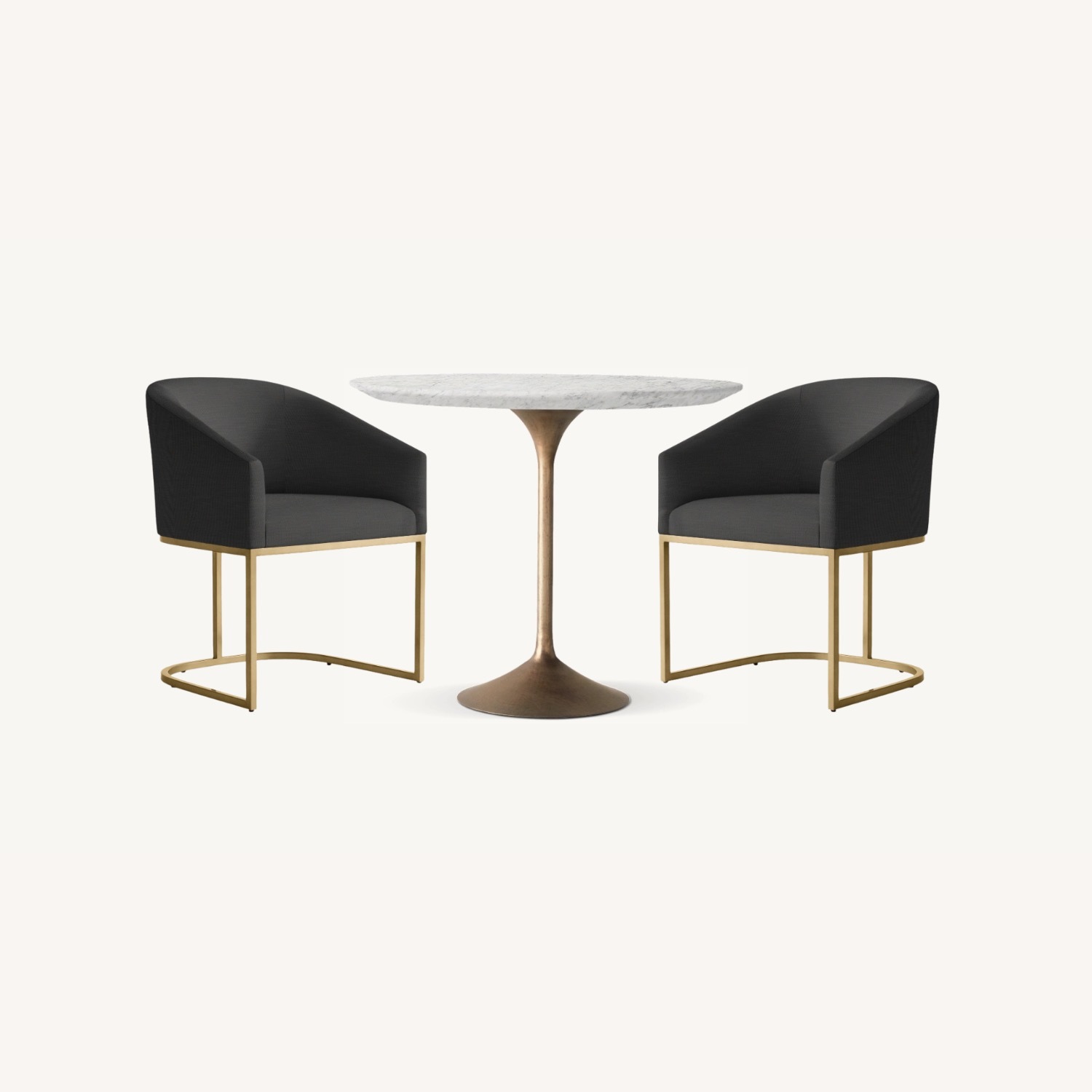 RH Aero Marble Table Emery Dining Chairs - AptDeco