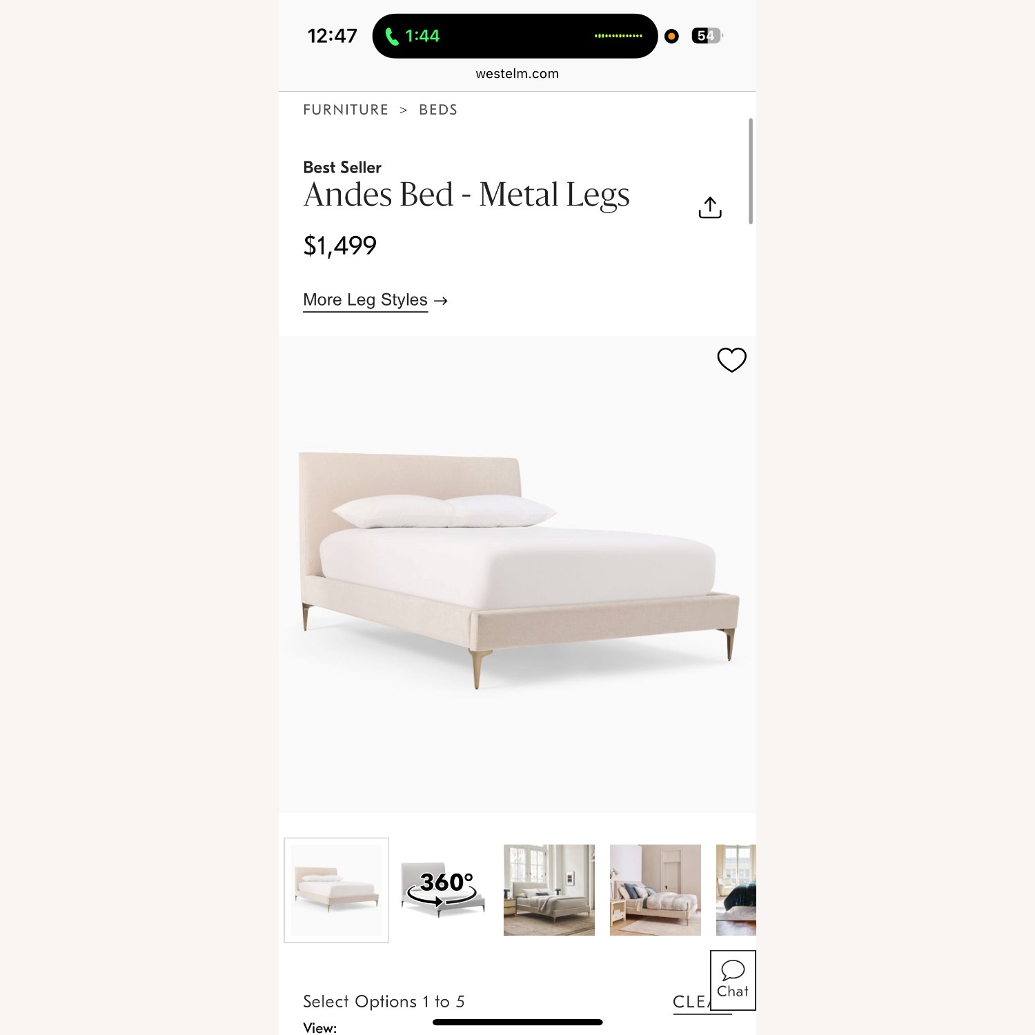 West Elm Andes Sand Velvet Distressed Queen Bed - AptDeco