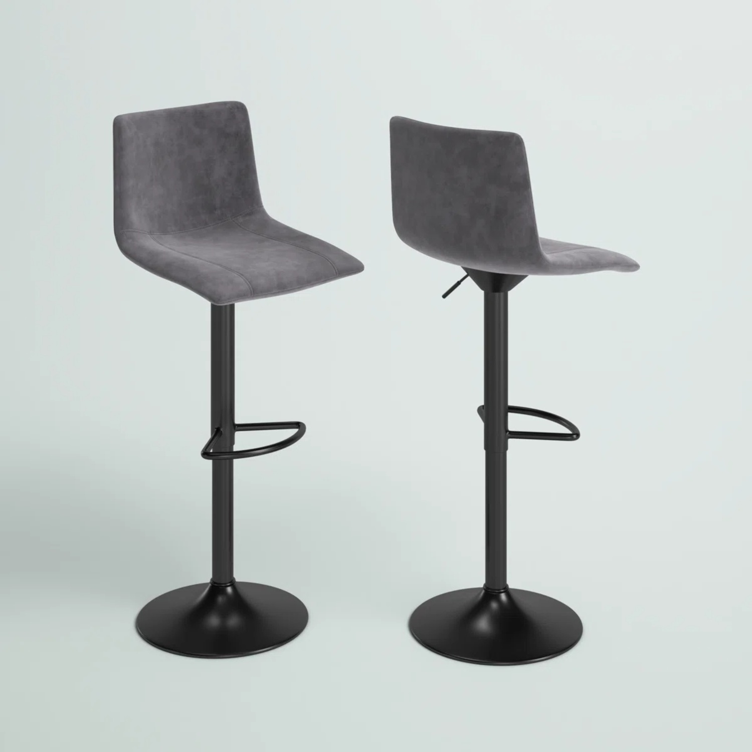 Wayfair Gray Vinyl Bar Stools - AptDeco