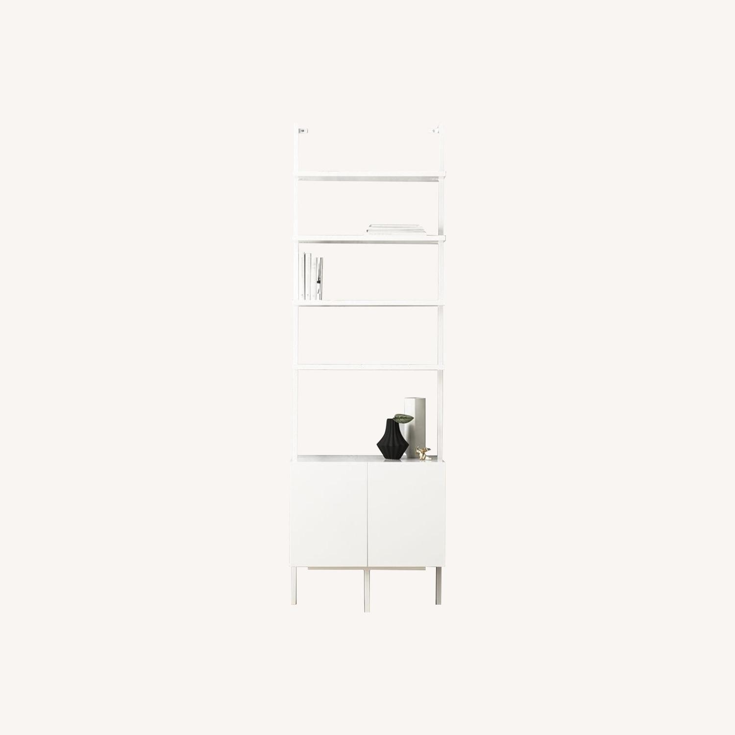 CB2 White Storage Bookshelf - AptDeco