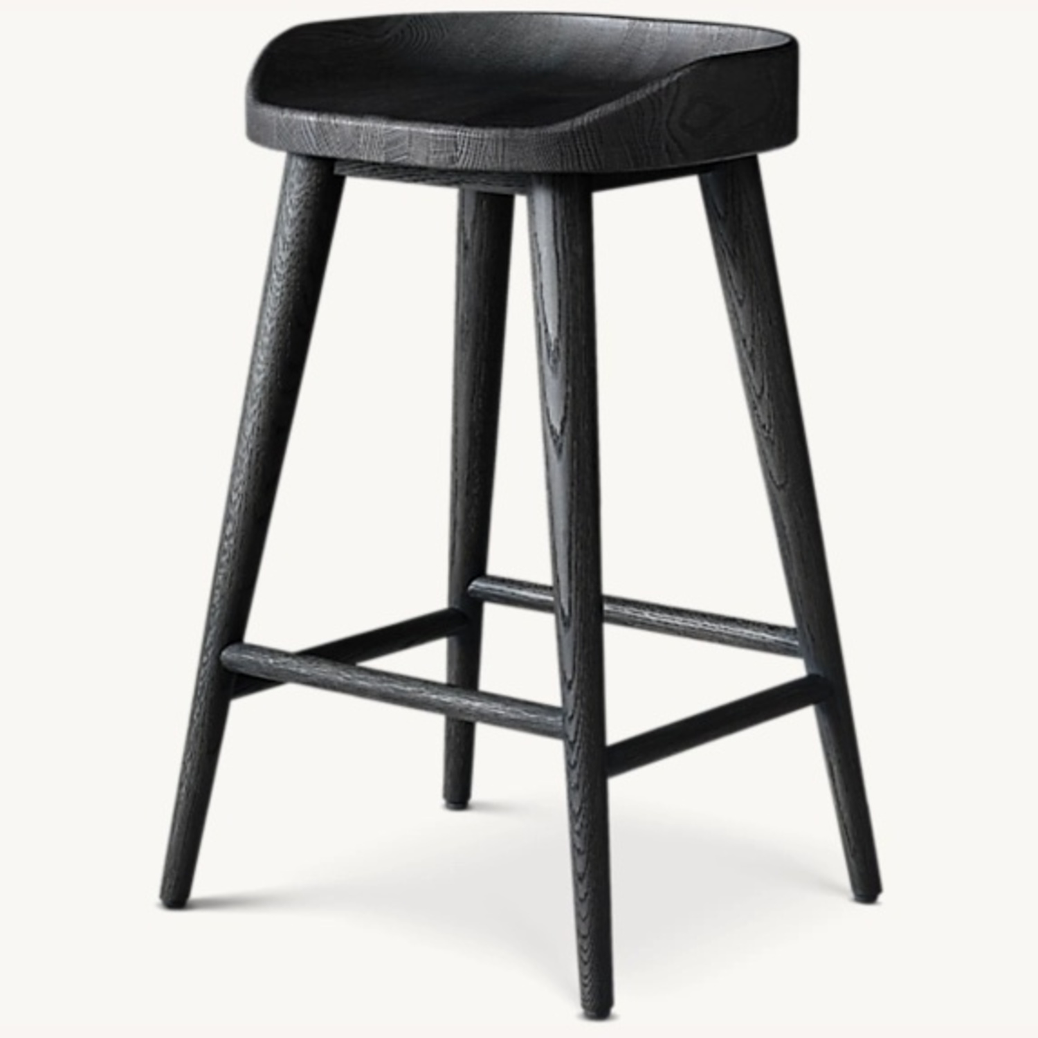 Restoration Hardware 1950S Danish Black Oak Counter Stools - AptDeco