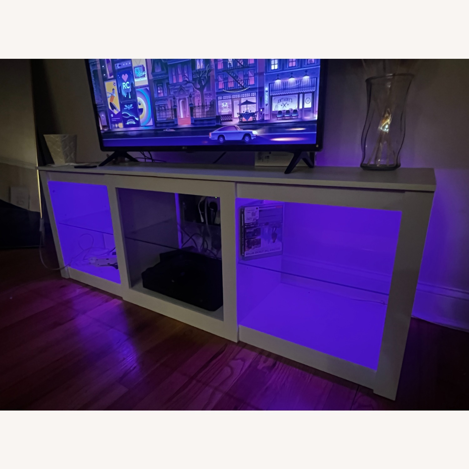 White TV Stand Bookcase - AptDeco