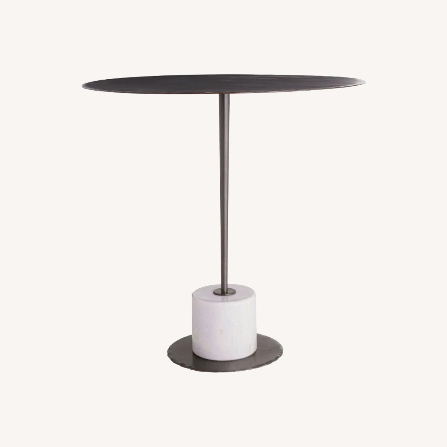 Anthem End Table (Metal with Marble Base) - AptDeco