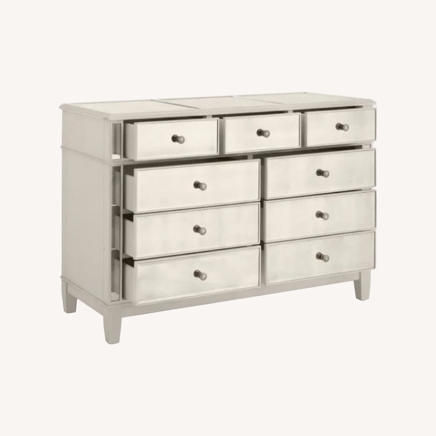 Pier 1 Hayworth Mirrored Antique 9 Drawer Dresser - AptDeco