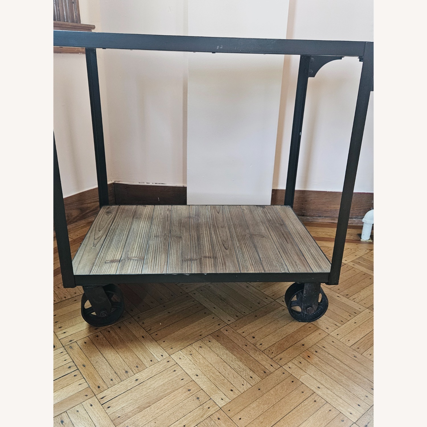 Metal Frame and Wheeled Serving Cart - AptDeco