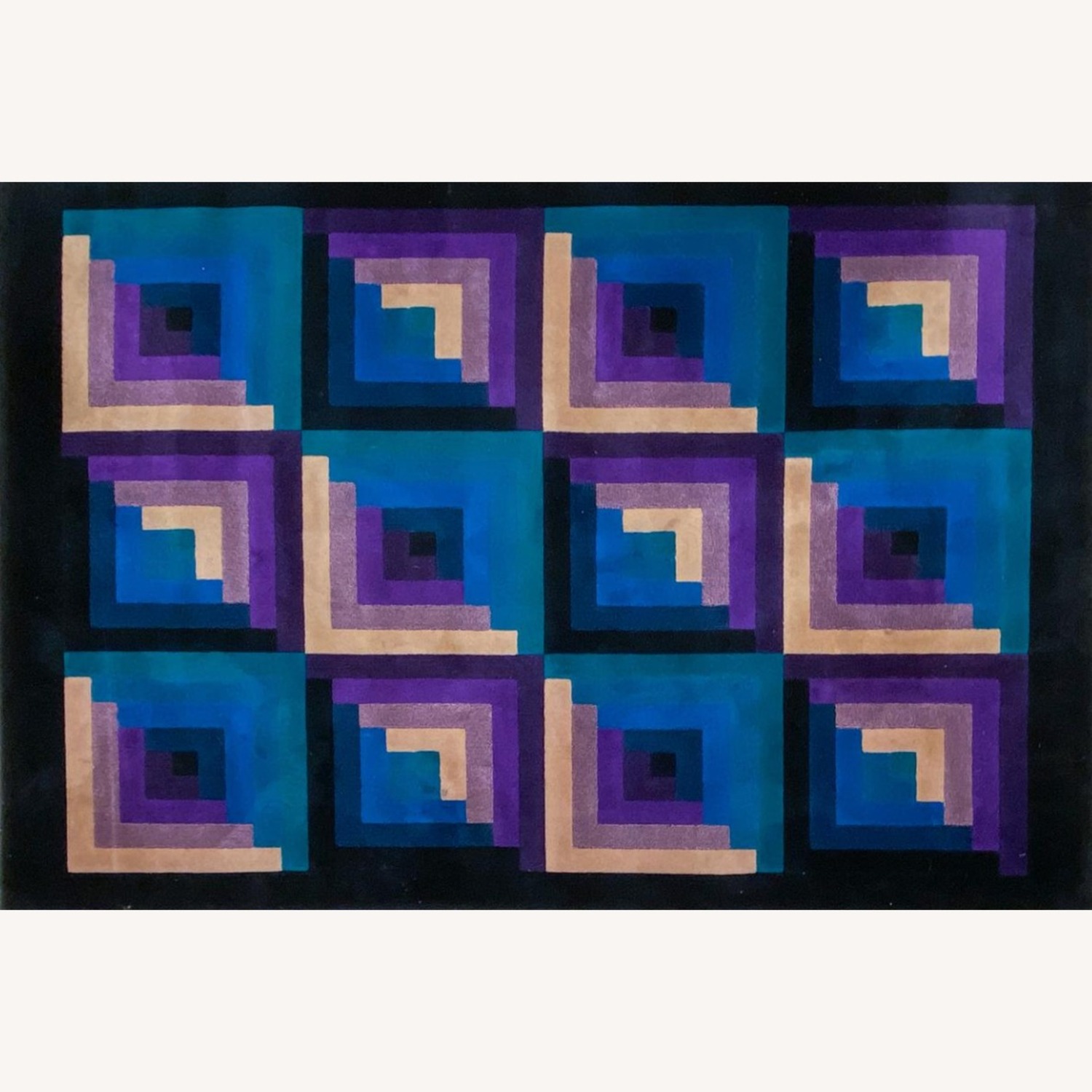 Vintage Missoni Wool Rug Graphic Italian Design - AptDeco