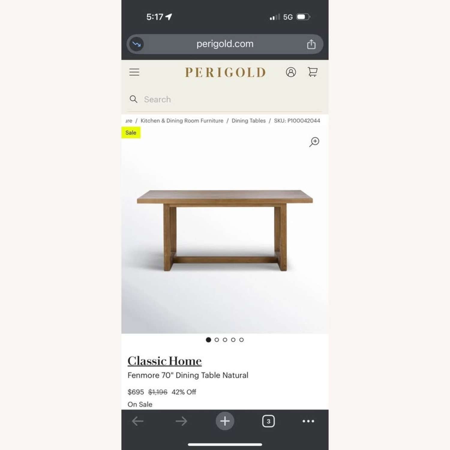 Fenmore 70" Dining Table Natural - AptDeco