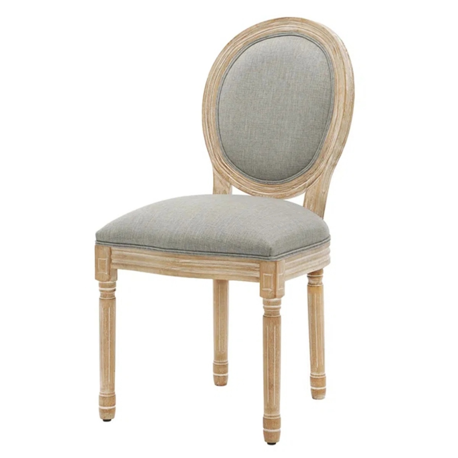 6 King Louis Style Solid Wood Dining Chairs - Grey - AptDeco