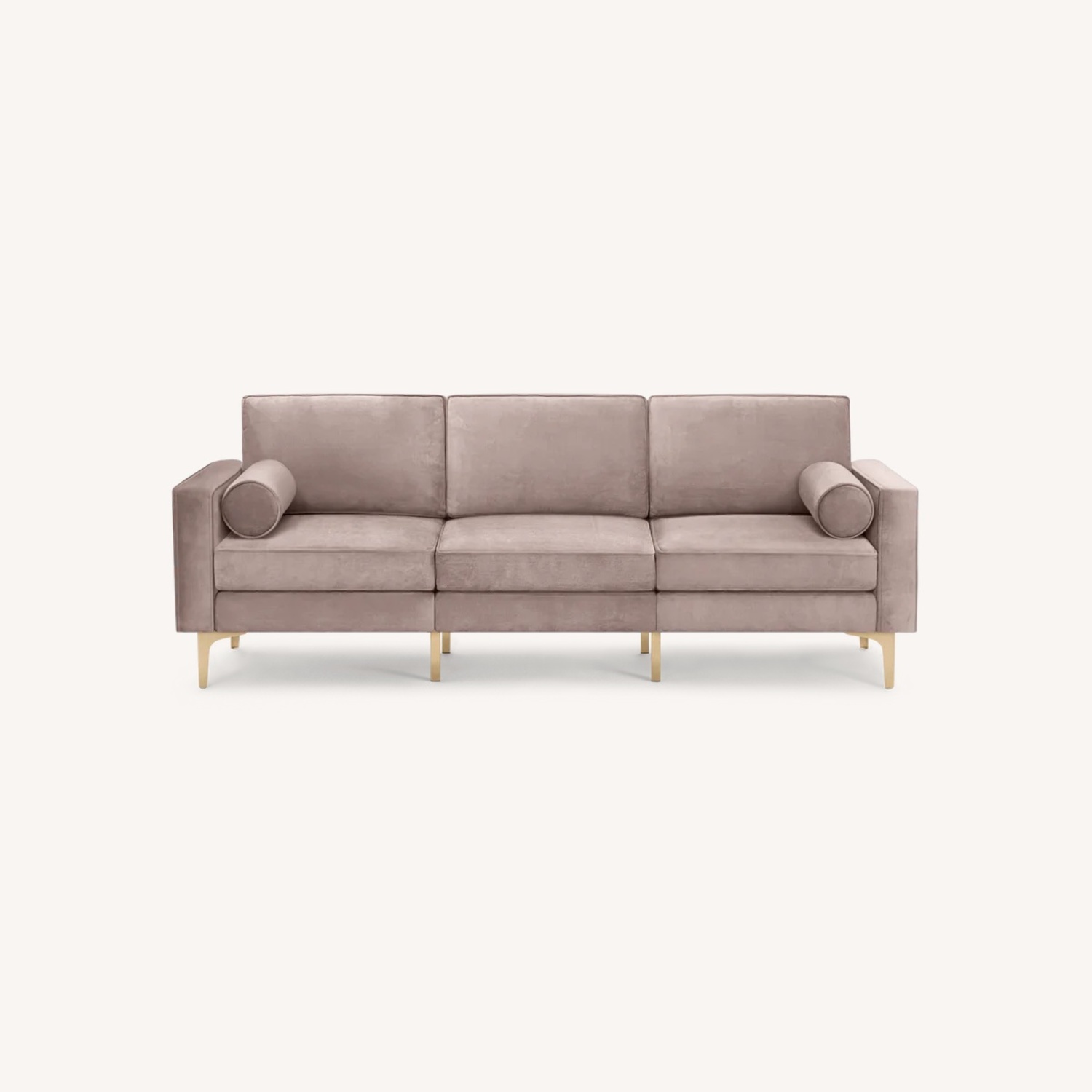 Burrow Pink Velvet Sofa +Sleep Kit - AptDeco