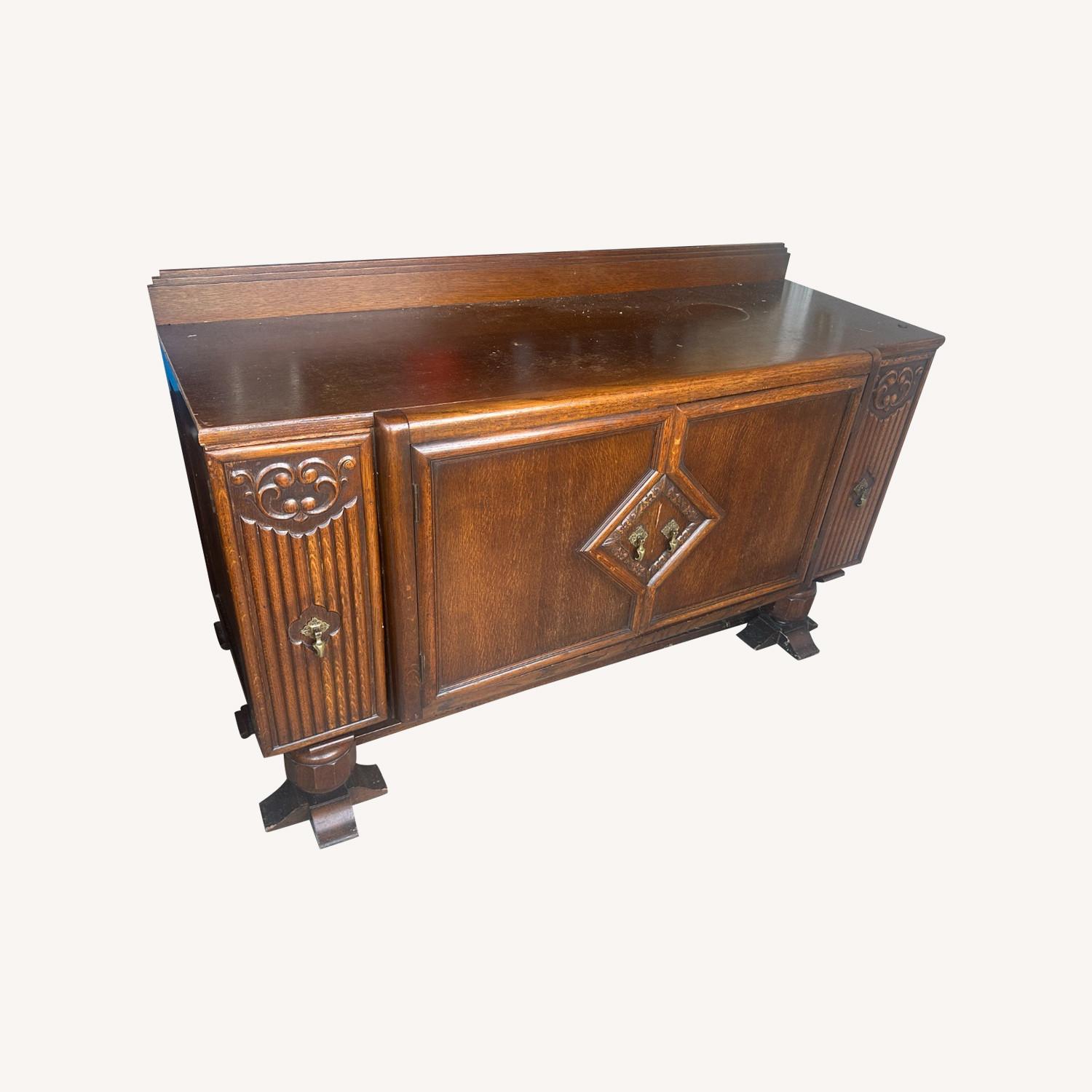 Jacobean Revival Wooden Sideboard/Credenza - AptDeco