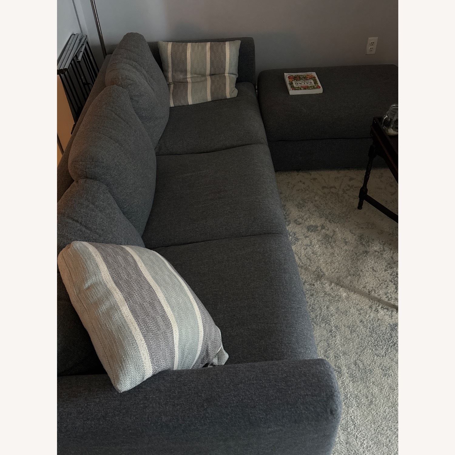IKEA Finnala Grey 3 Seat Sofa With ttoman - AptDeco