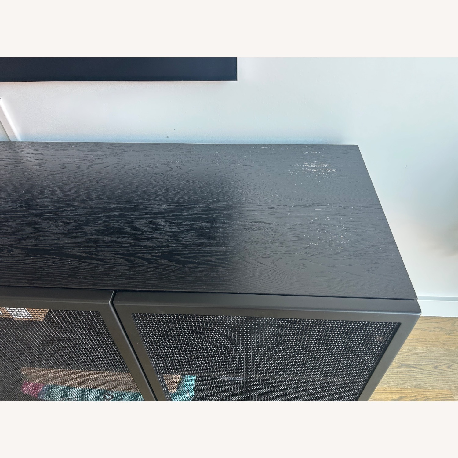 CB2 Trace 71 inch Trace Black Wire Mesh Credenza - AptDeco