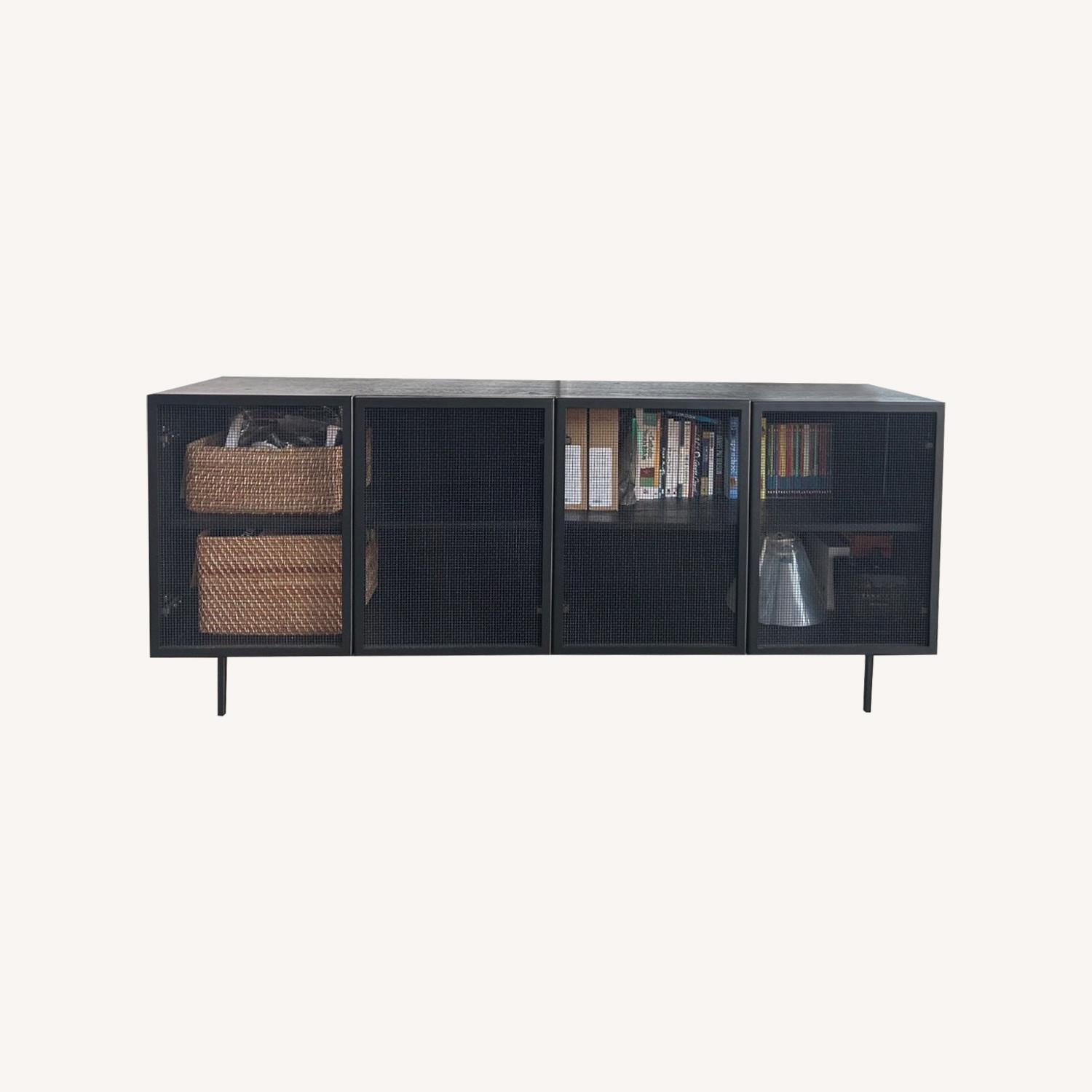 CB2 Trace 71 inch Trace Black Wire Mesh Credenza - AptDeco