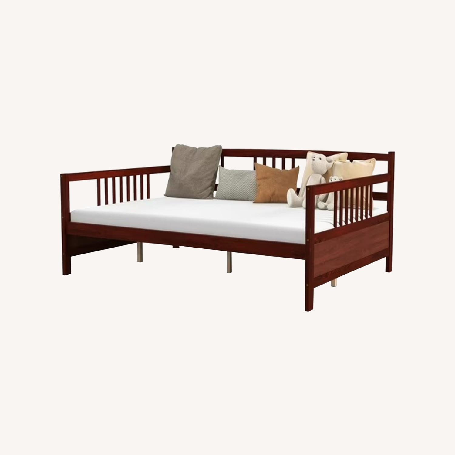 Costway Wooden Full Daybed with Storage, Cherry - AptDeco