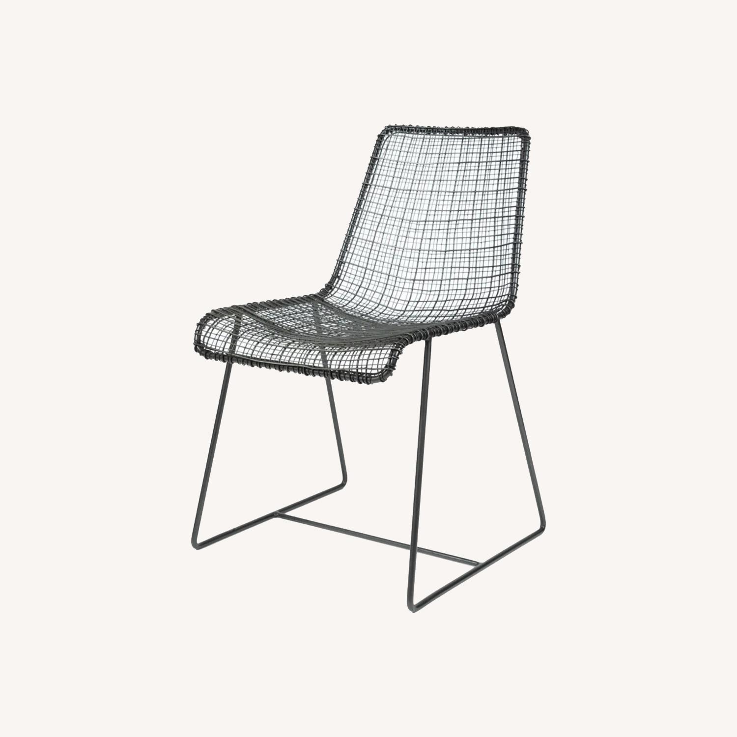 Pair of CB2 Black Sonoma Wire Chairs - AptDeco