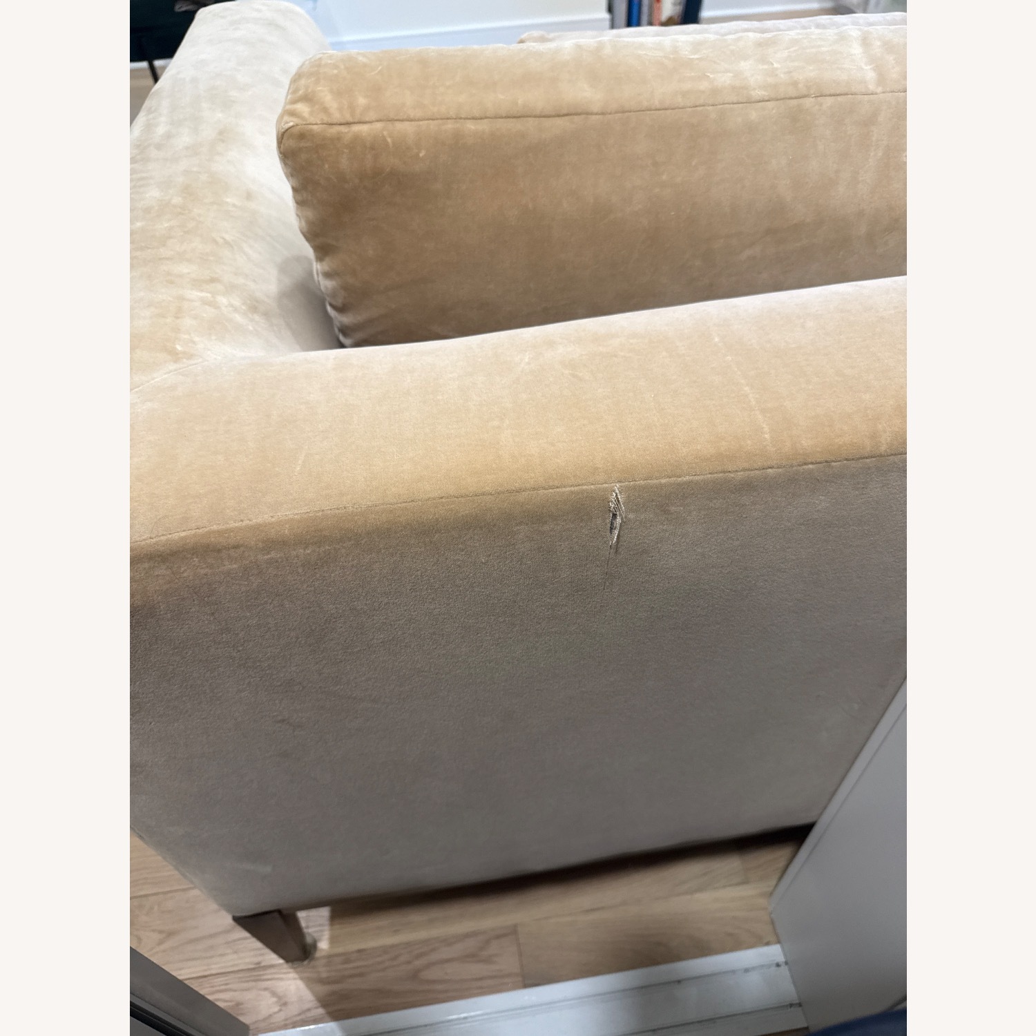 RH Italia Taper Arm Sofa (Camel Velvet) - AptDeco