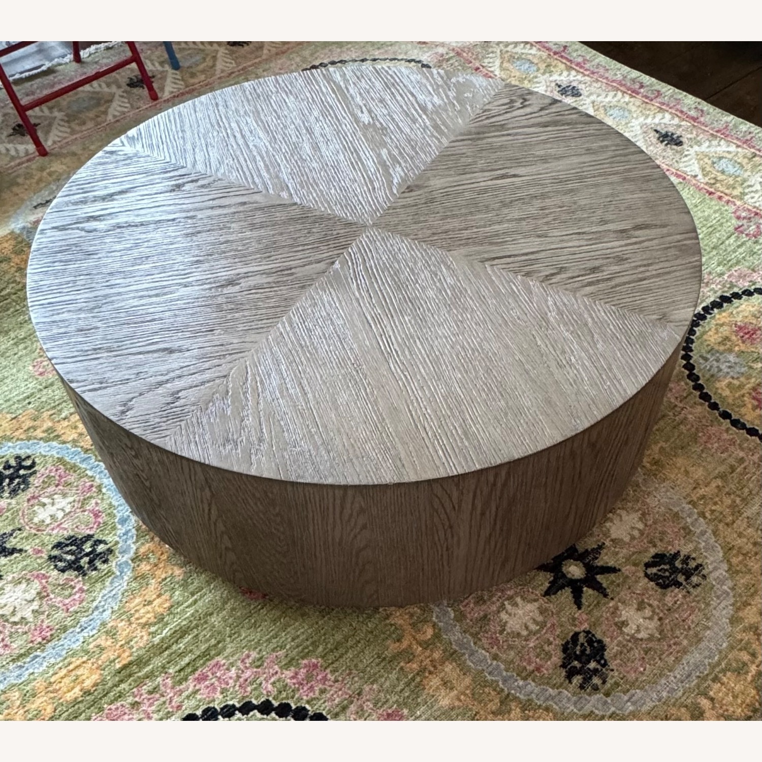 Restoration Hardware Machinto Round Coffee Table - AptDeco