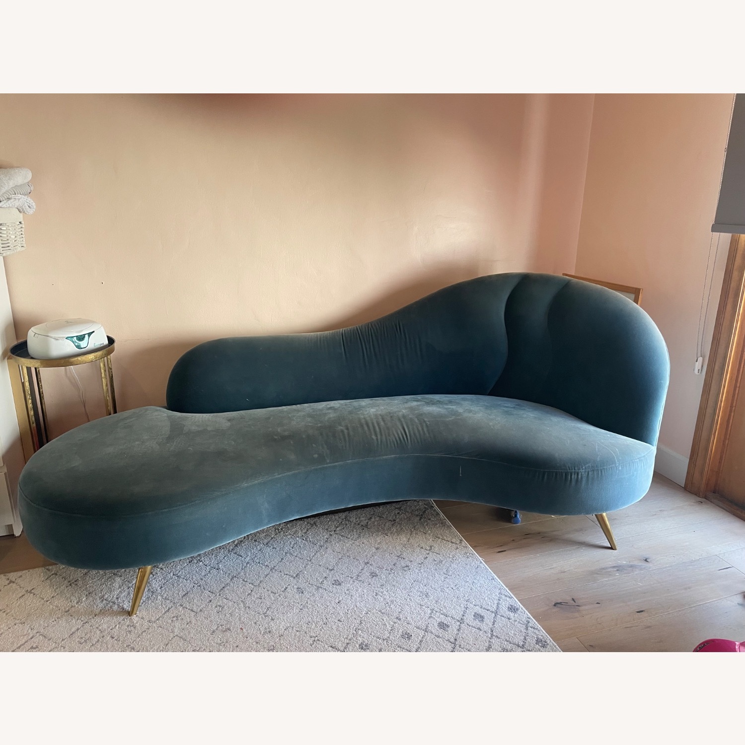 CB2 Velvet Chaise Lounge - AptDeco