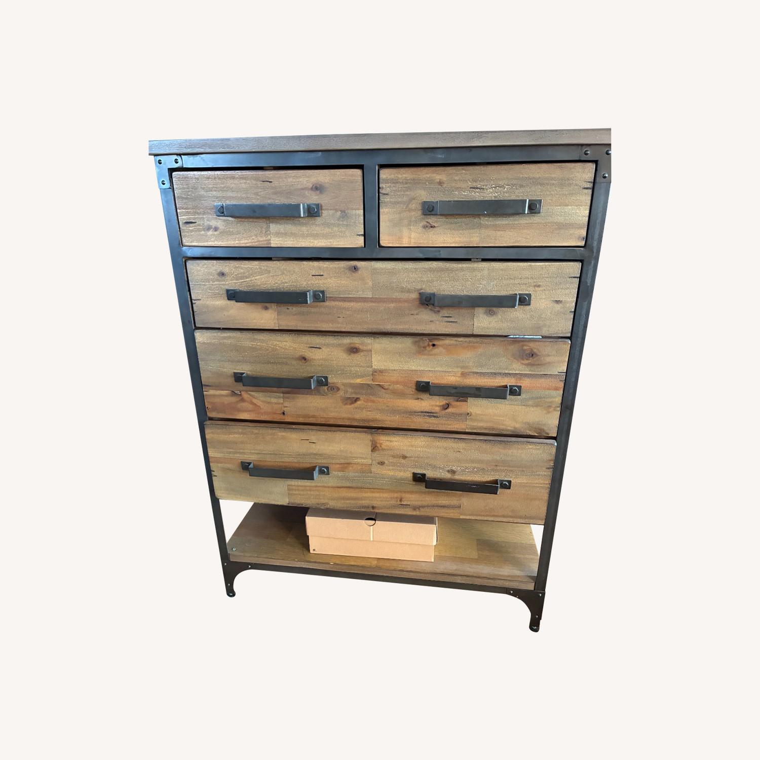 World Market Aiden Wood & Metal Chest - AptDeco