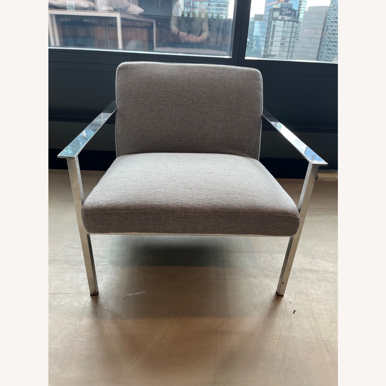 CB2 Grey Cue Lounge Chairs - AptDeco
