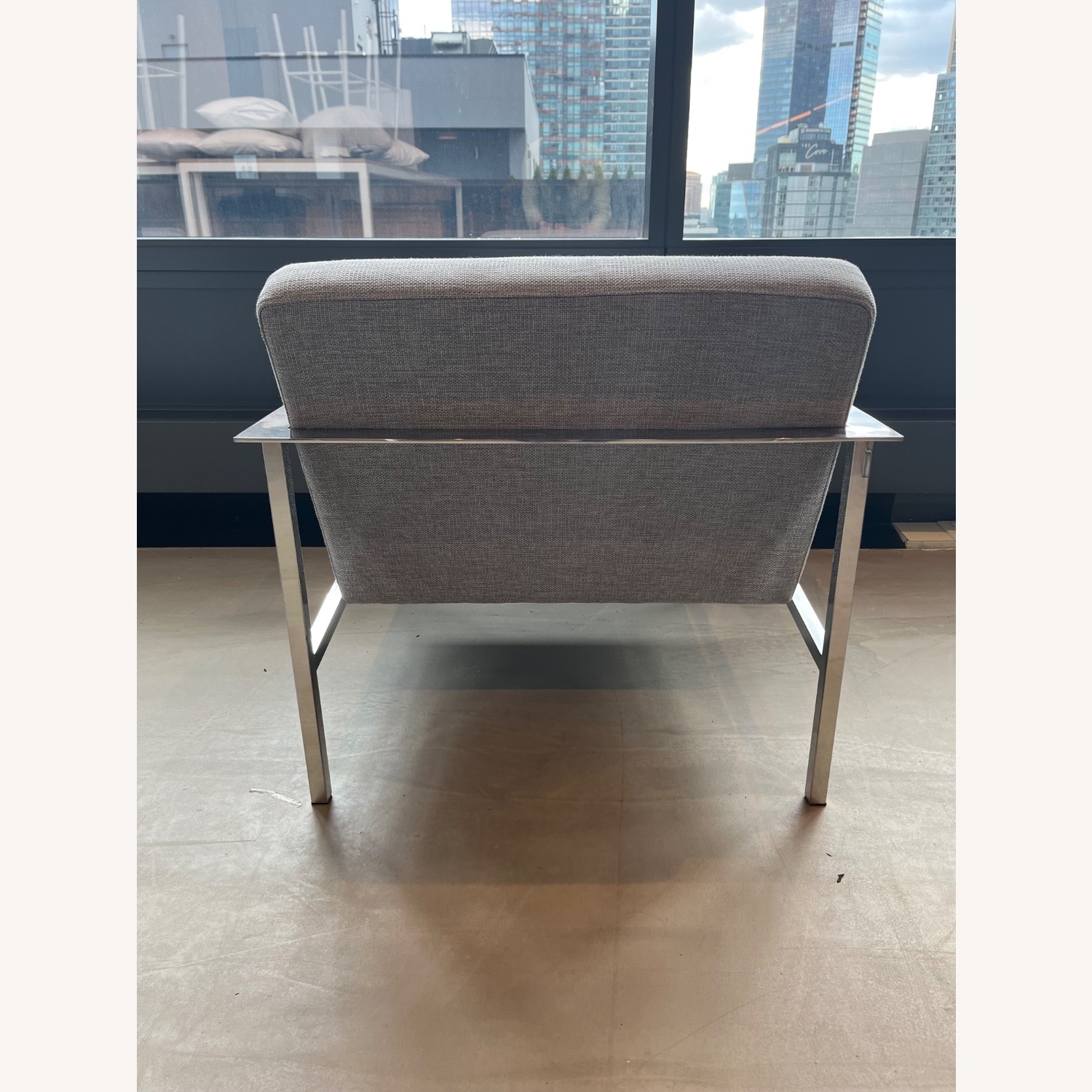 CB2 Grey Cue Lounge Chairs - AptDeco
