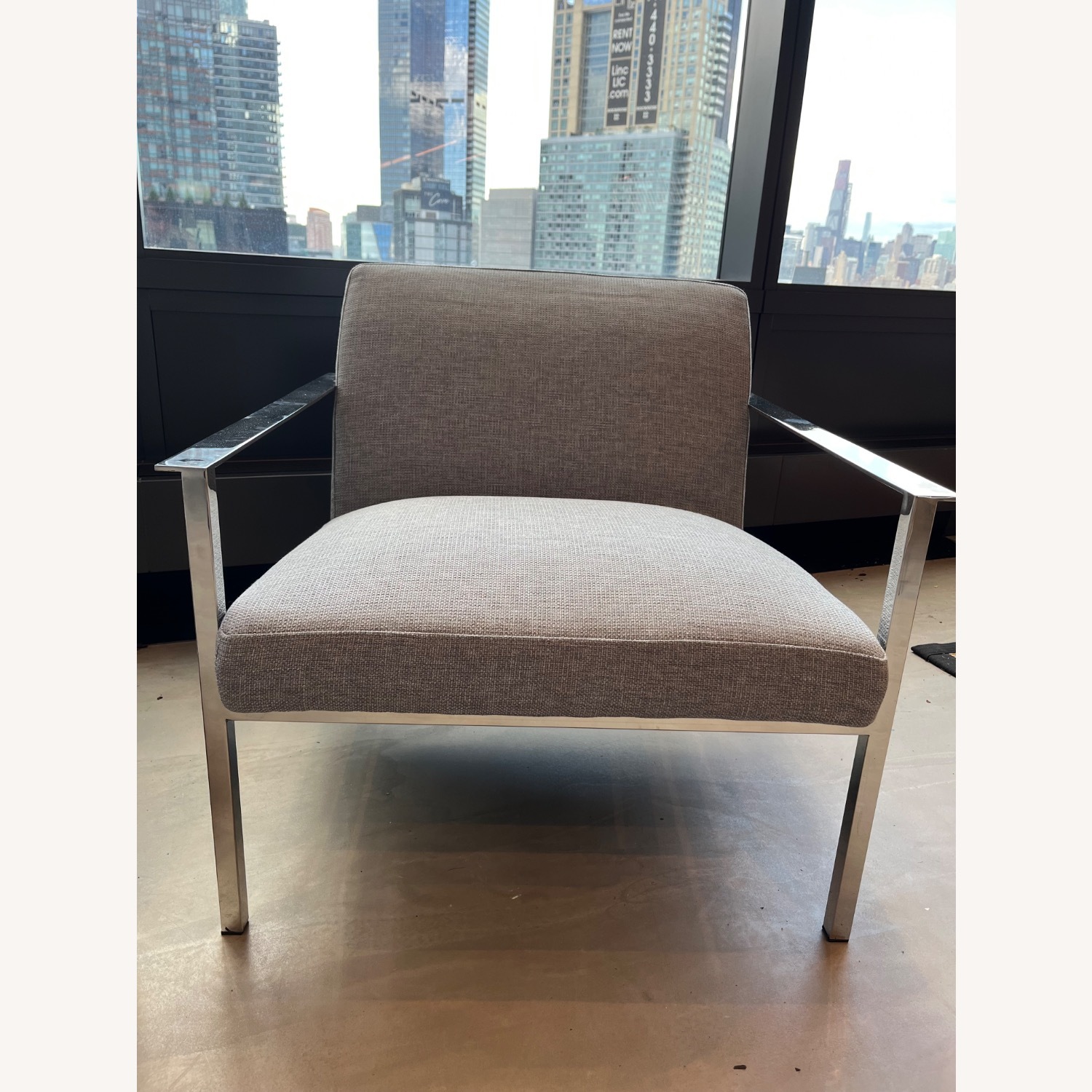 CB2 Grey Cue Lounge Chairs - AptDeco