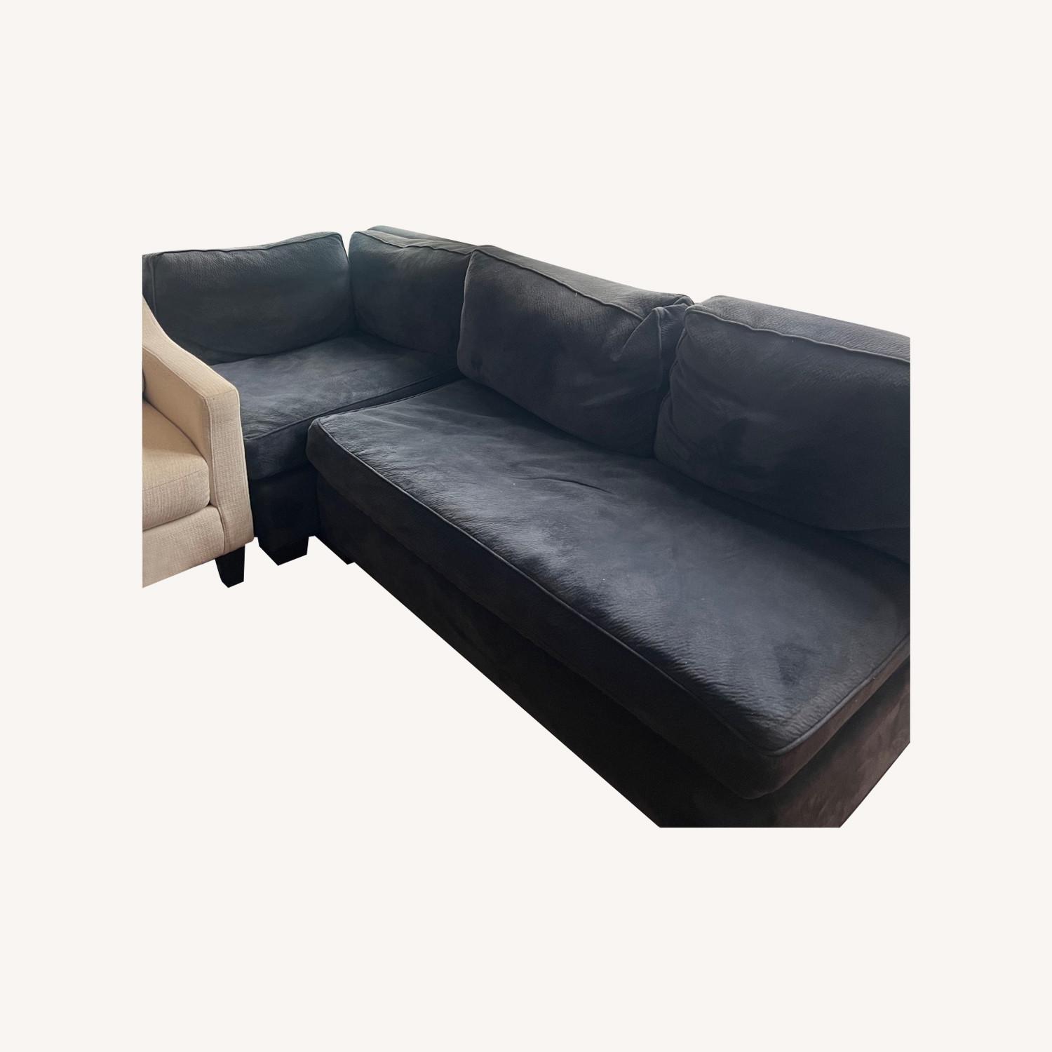 Custom Navy Couch - AptDeco