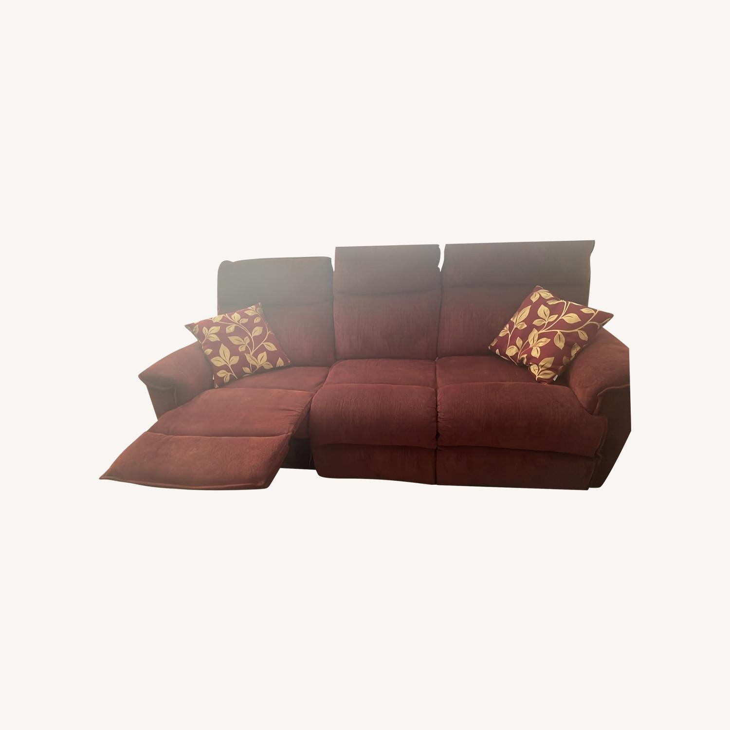 Maroon Recliner Couch - AptDeco