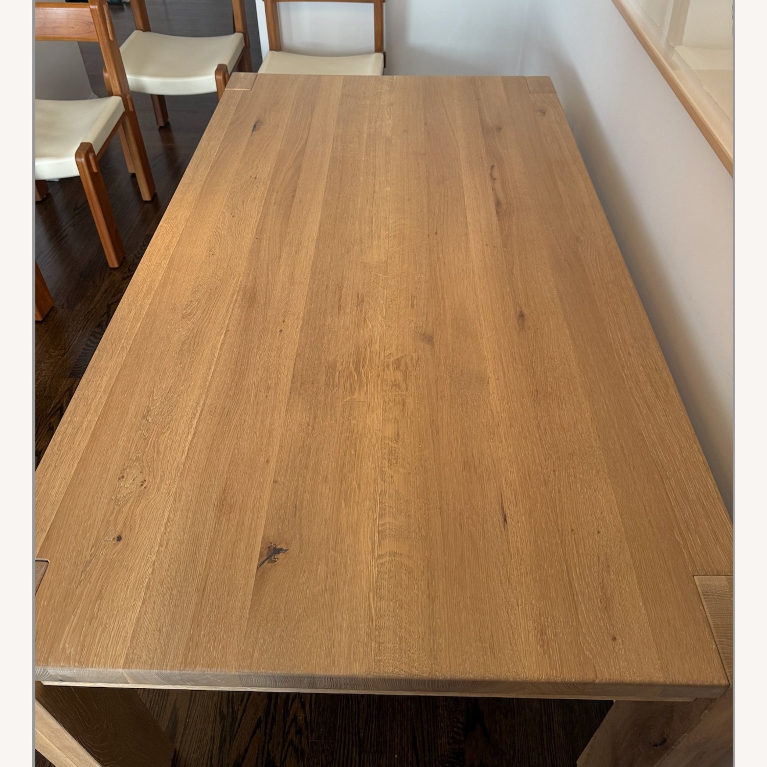 Crate & Barrel Terra 65" Natural White Oak Solid Wood Dining Table - AptDeco