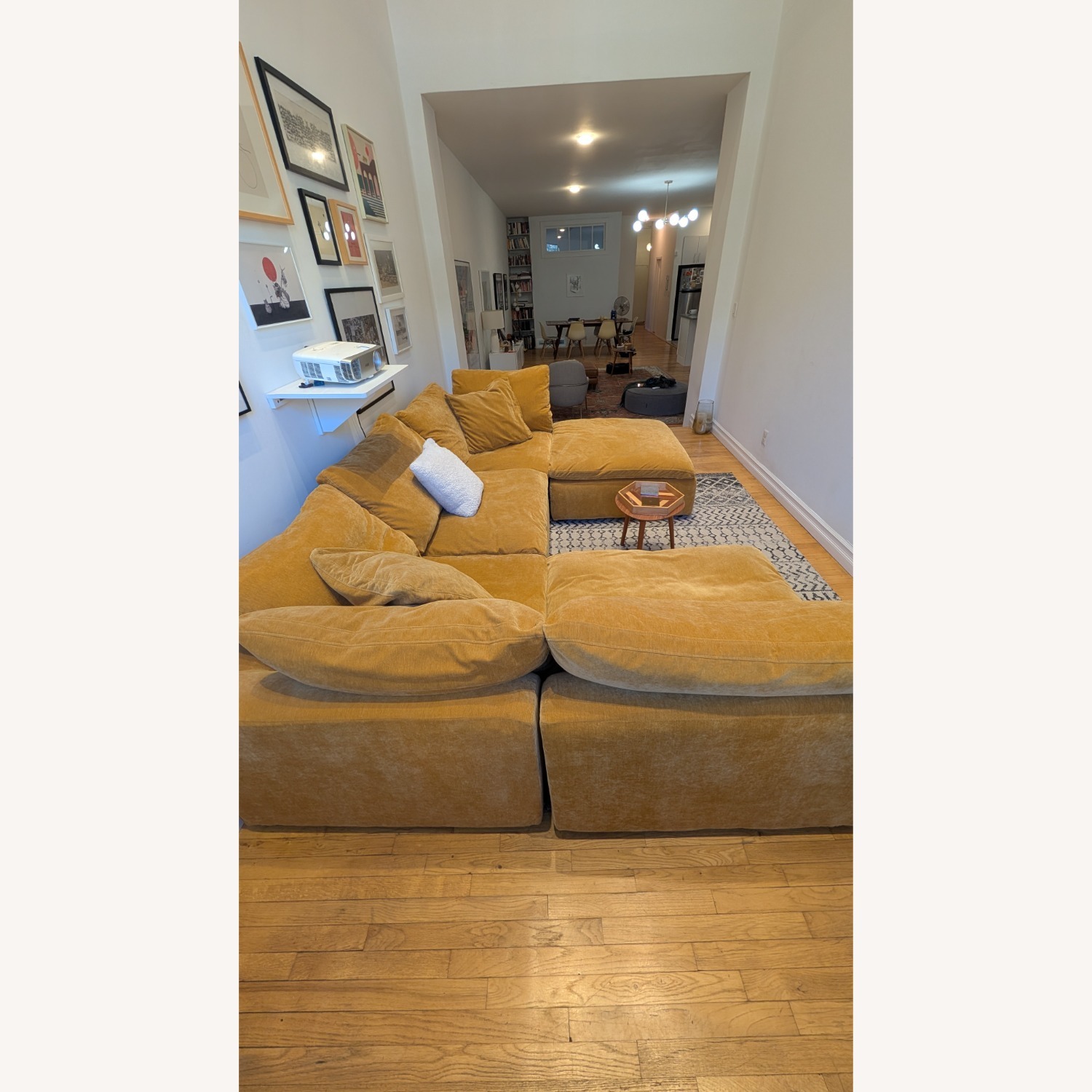 Joybird Bryant Sectional Amber Gold Velvet - AptDeco