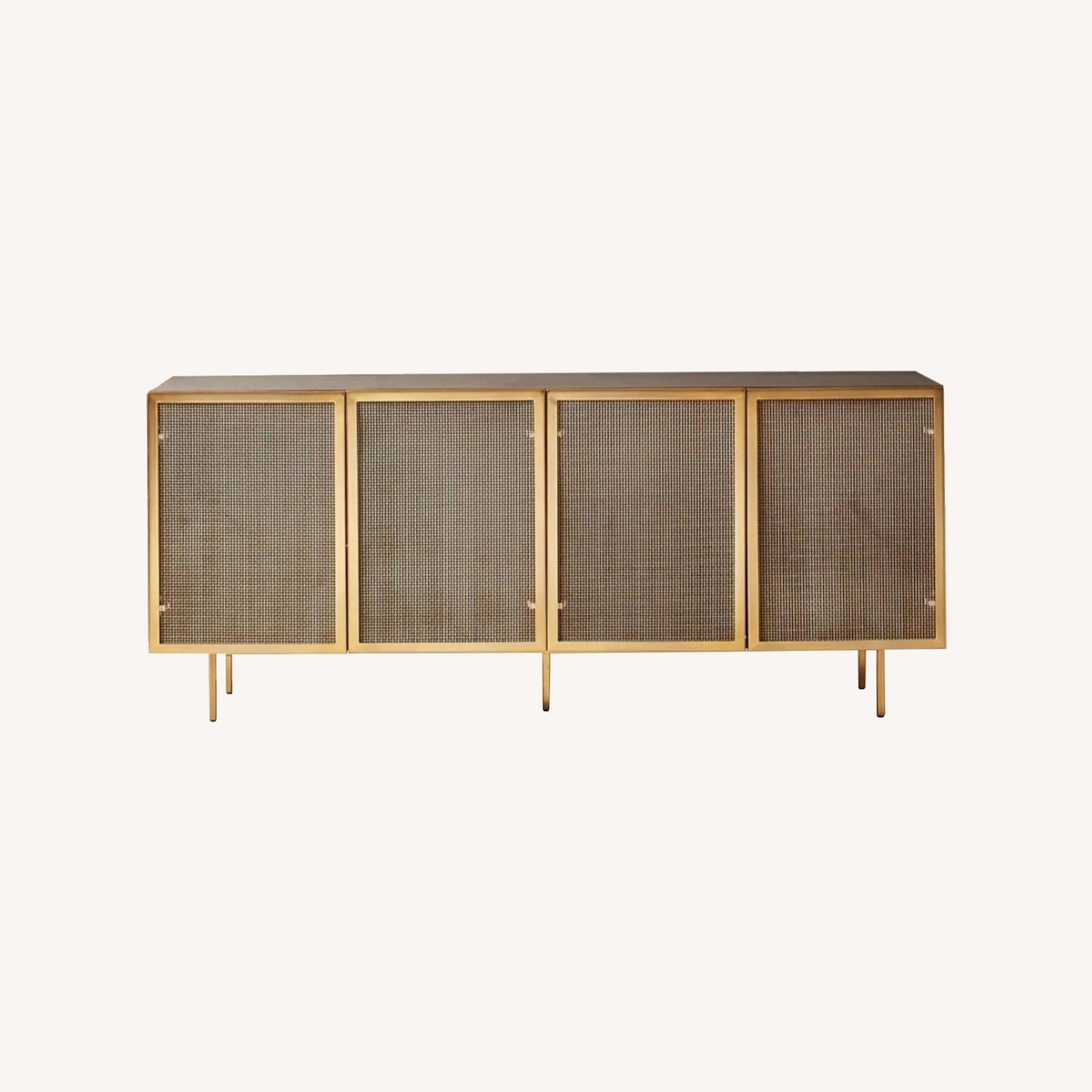 CB2 Trace 71" Brass Wire Mesh Credenza - AptDeco