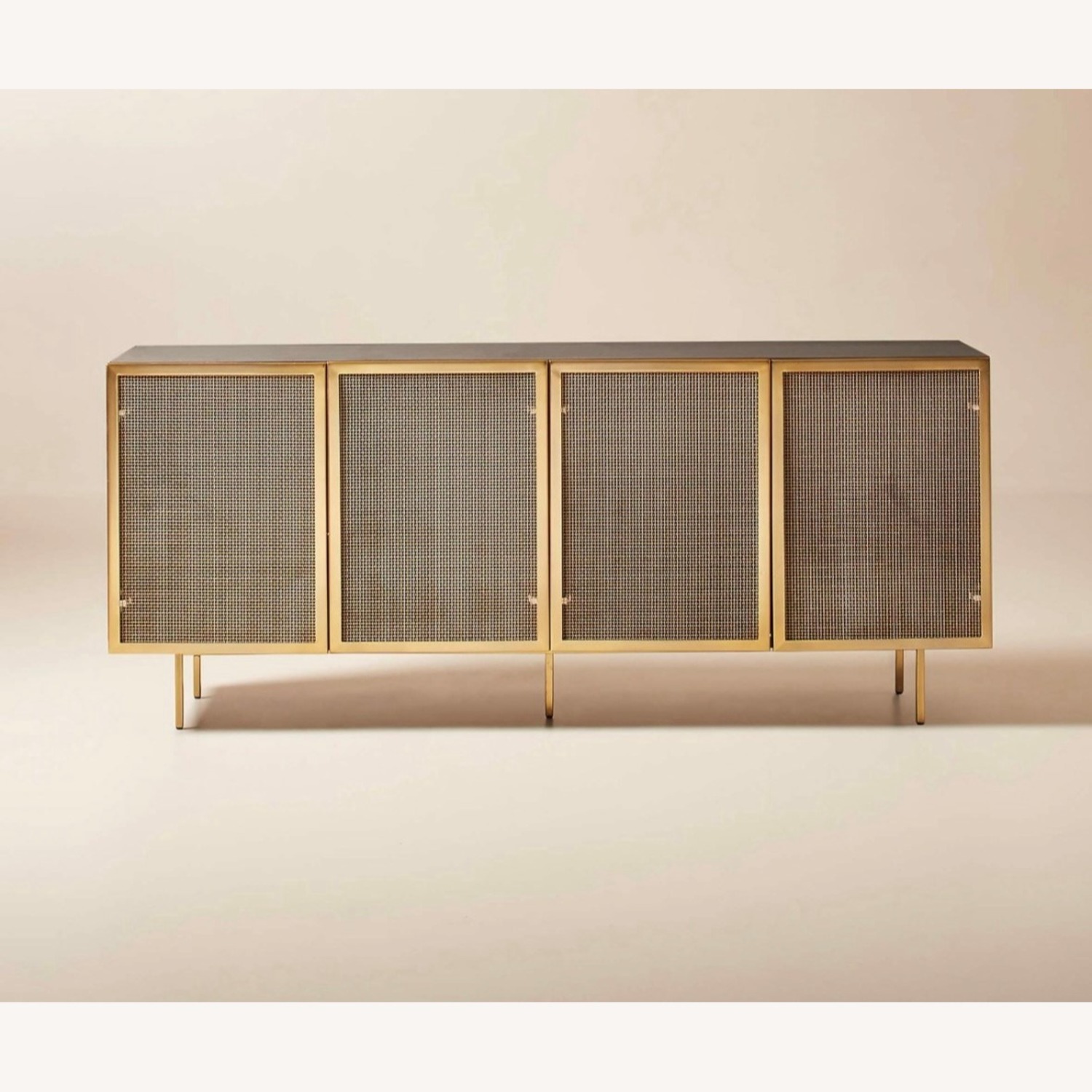CB2 Trace 71" Brass Wire Mesh Credenza - AptDeco