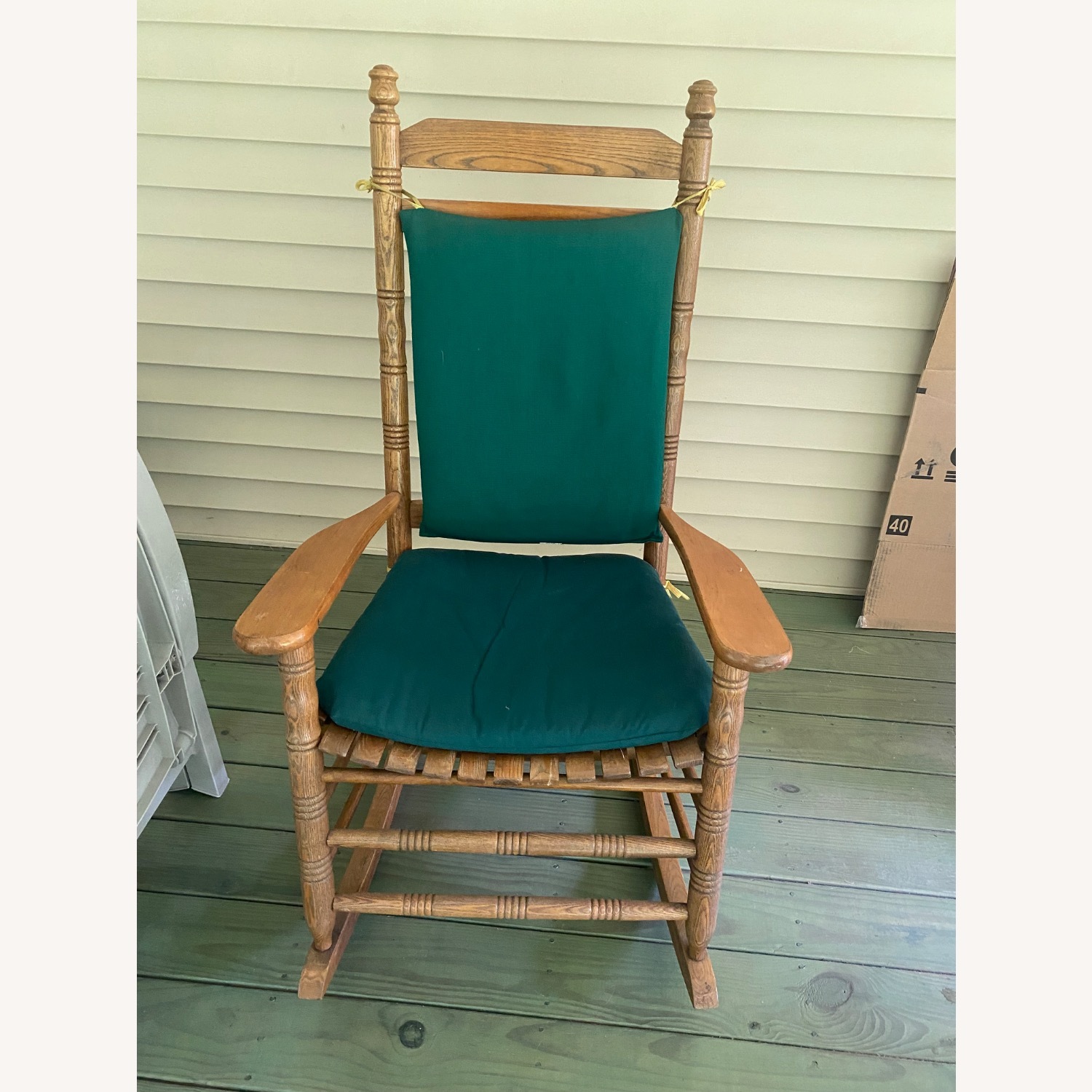 Solid Oak Rocking Chair - AptDeco