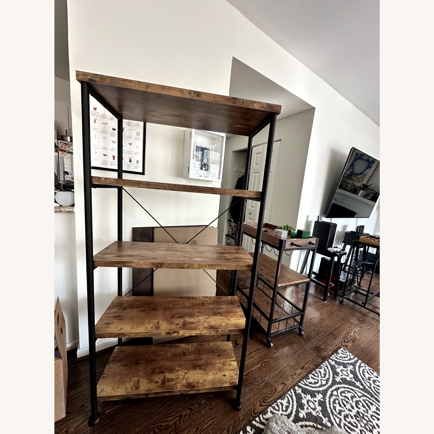Rustic 5-tier Bookshelf - AptDeco
