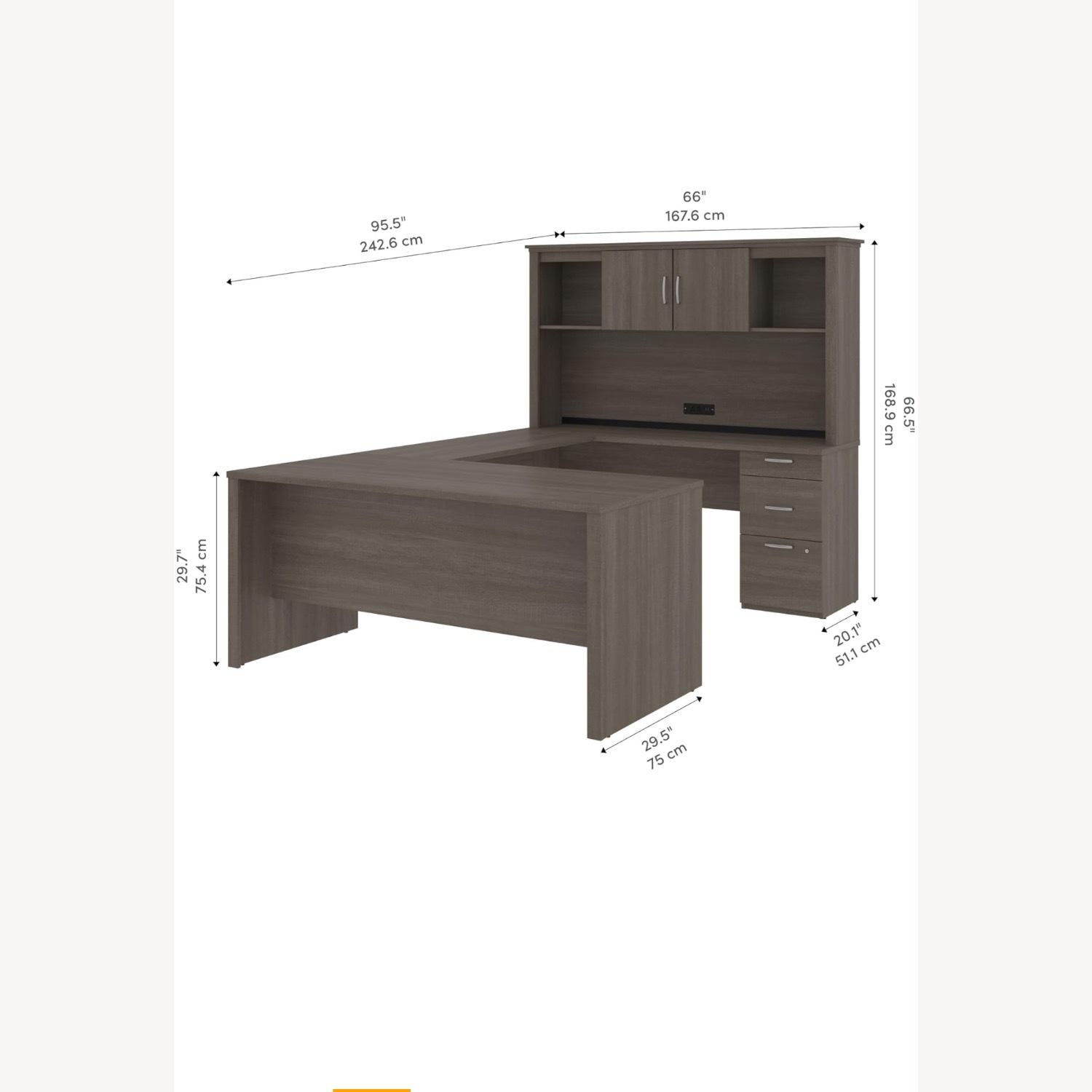 66W U or L-Shaped Executive Office Desk - AptDeco